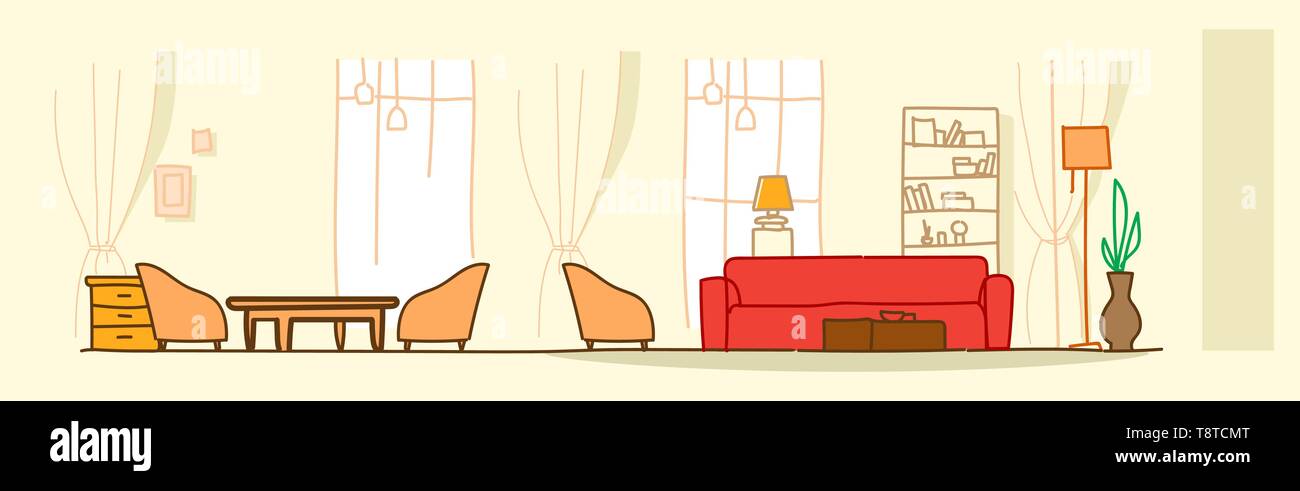 modern living room interior empty no people house furniture ...