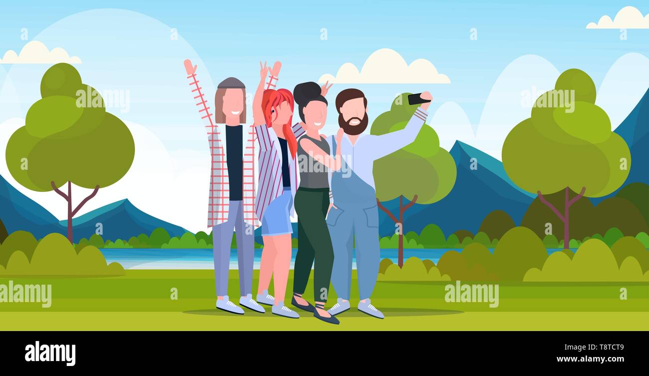 Photographing friend using phone Stock Vector Images - Alamy