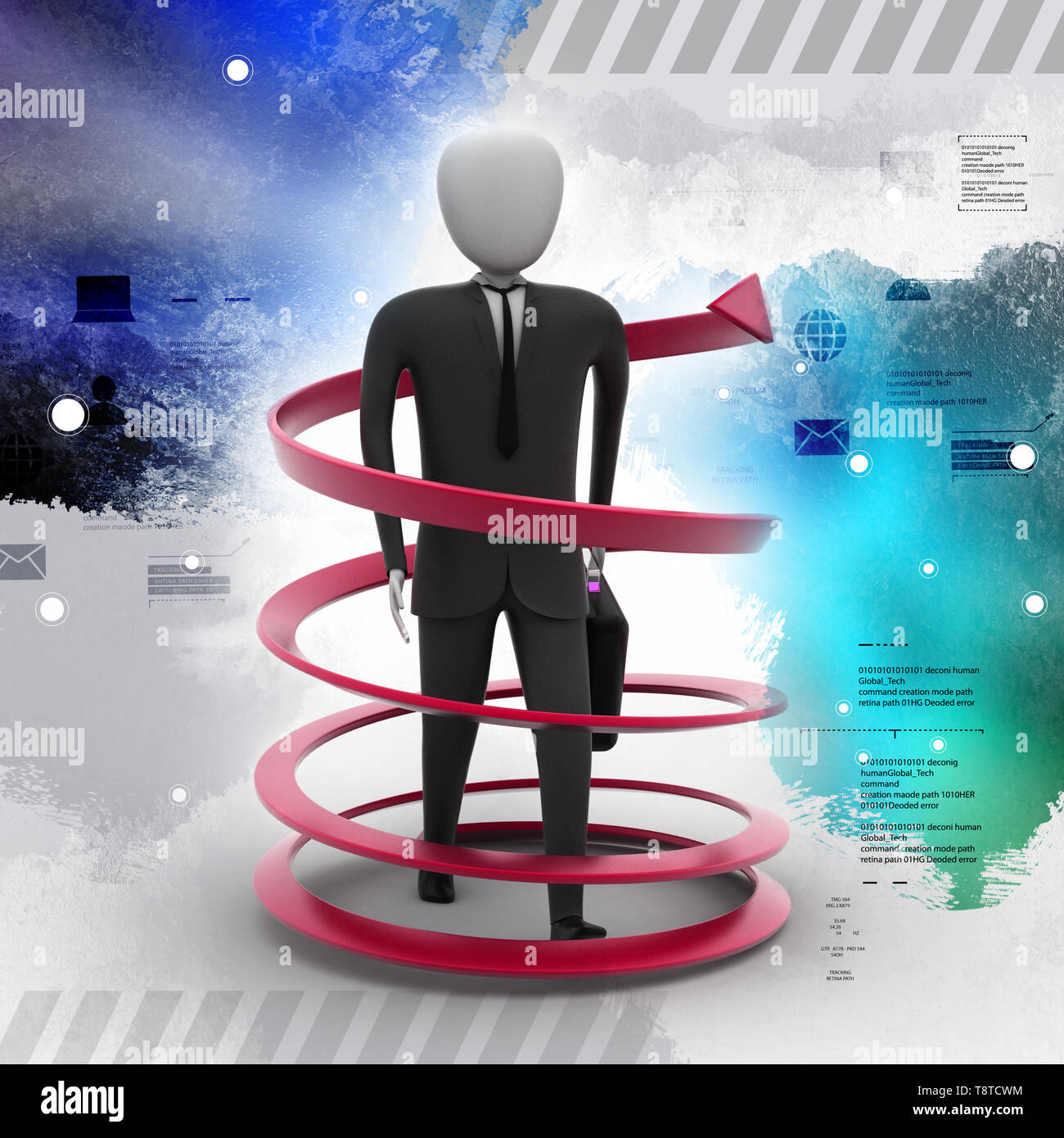 3d man business success concept Stock Photo - Alamy