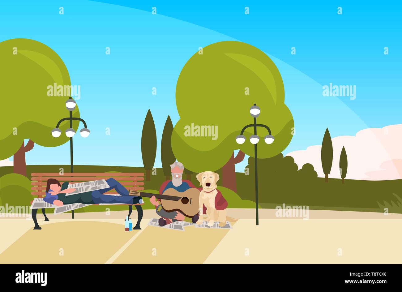 Poor senior play Stock Vector Images - Alamy