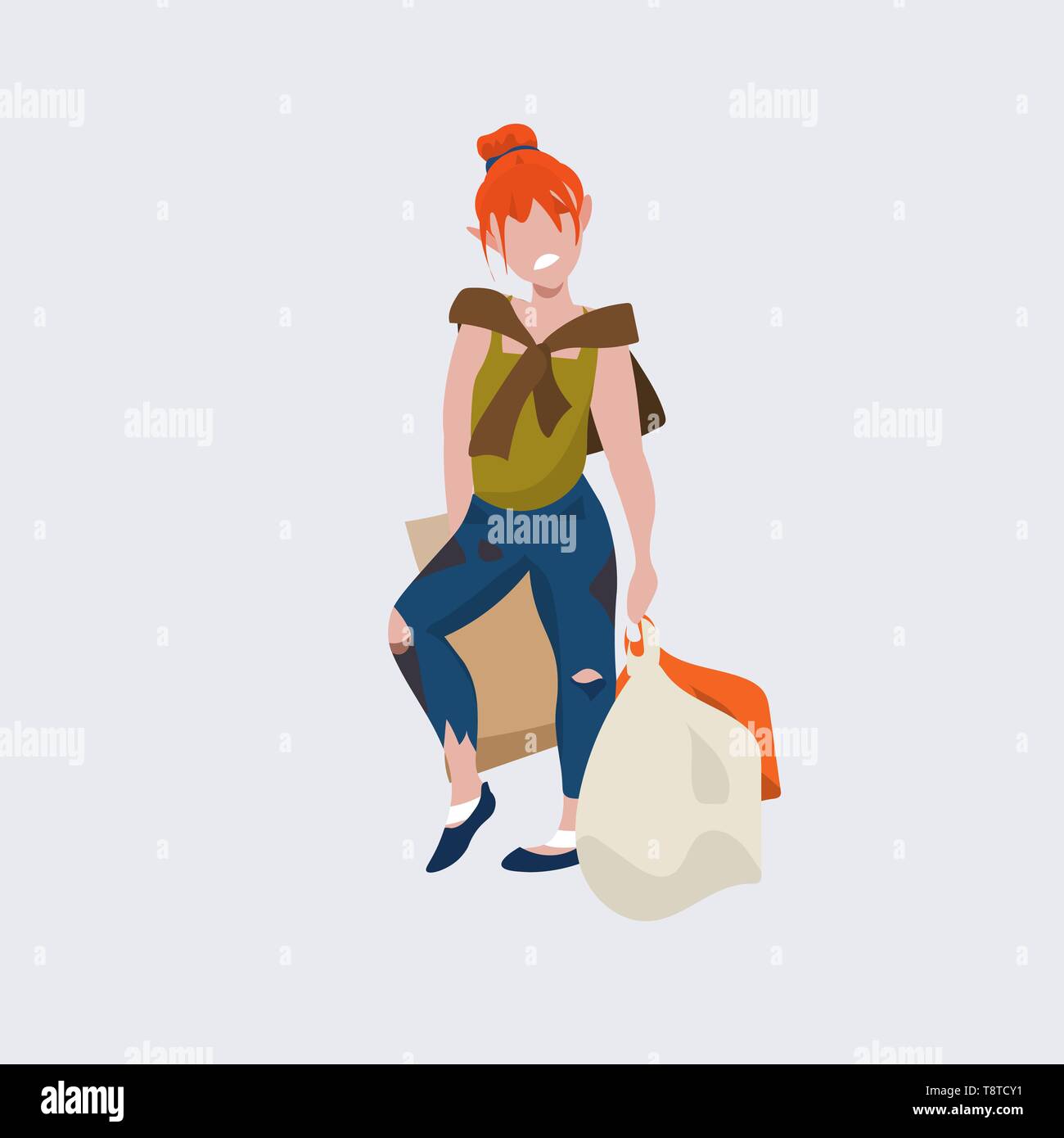 Homeless beggar cartoon hi-res stock photography and images - Alamy