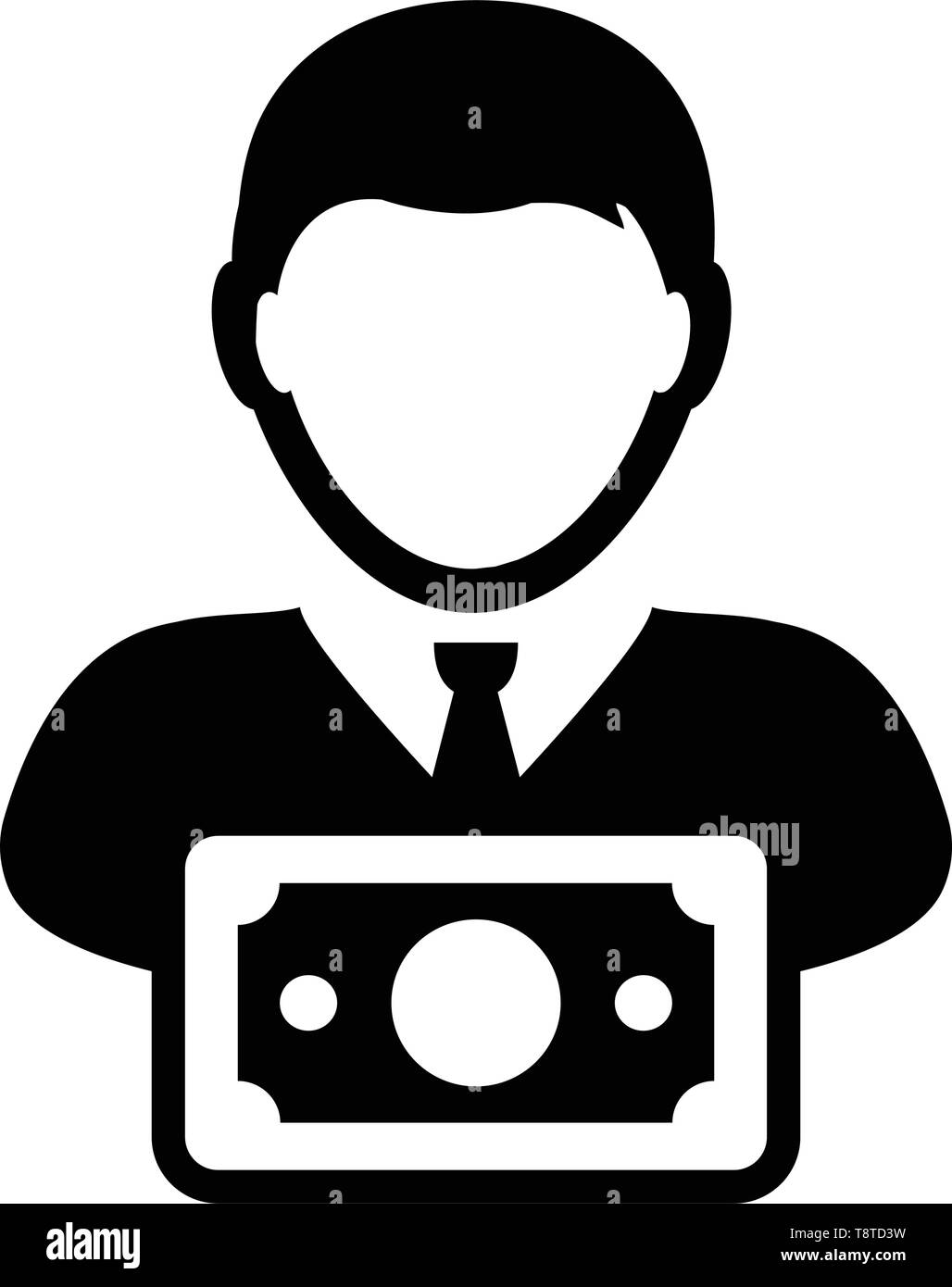 Banking icon vector male user person profile avatar with money symbol ...