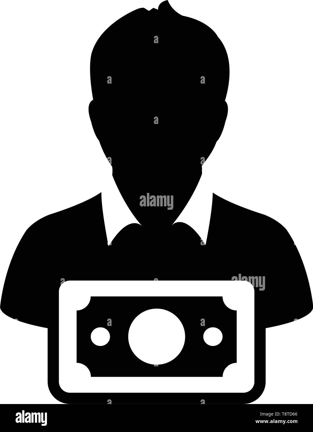 Investment icon vector male user person profile avatar with money ...