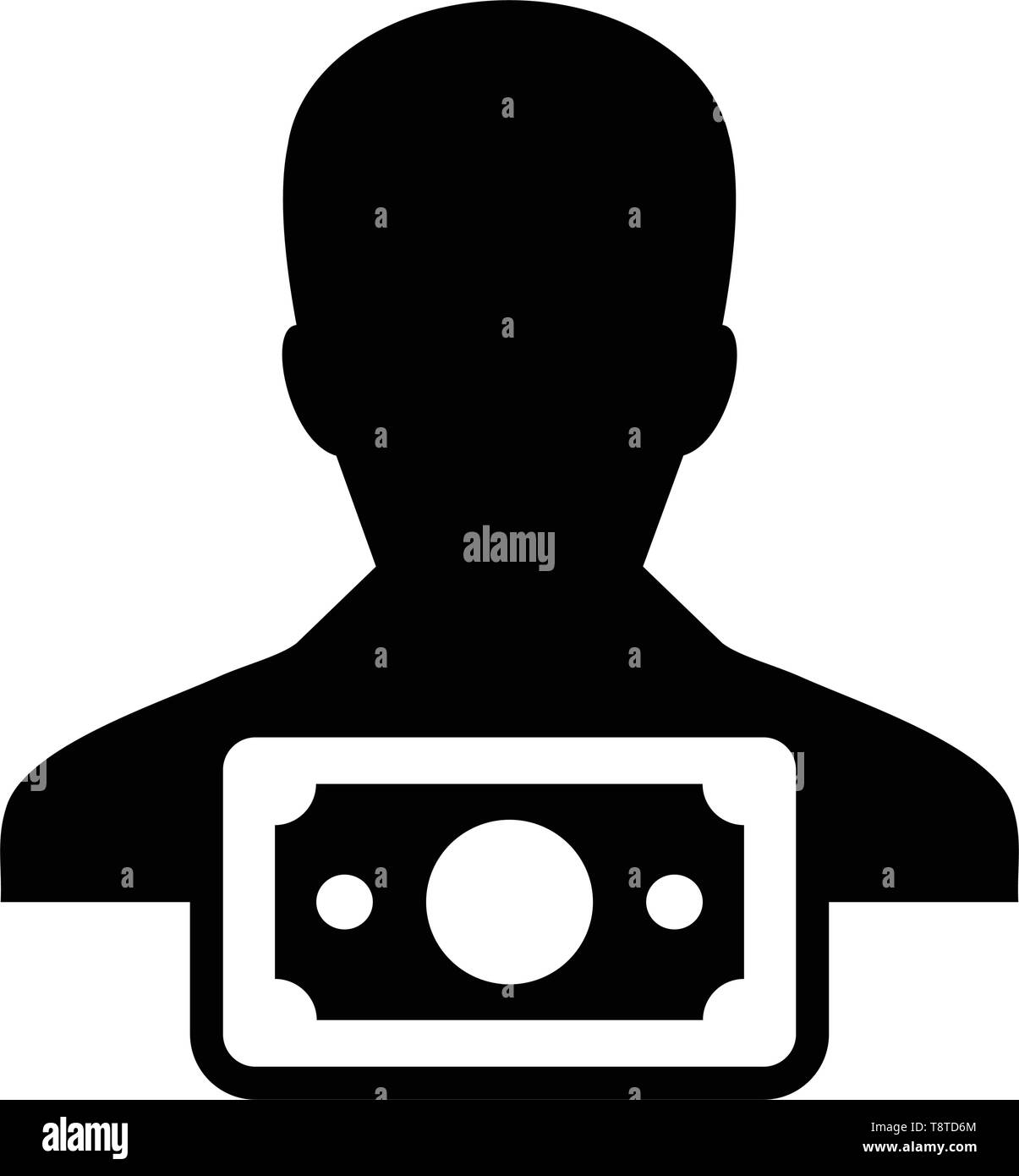 Finance icon vector male user person profile avatar with money symbol ...