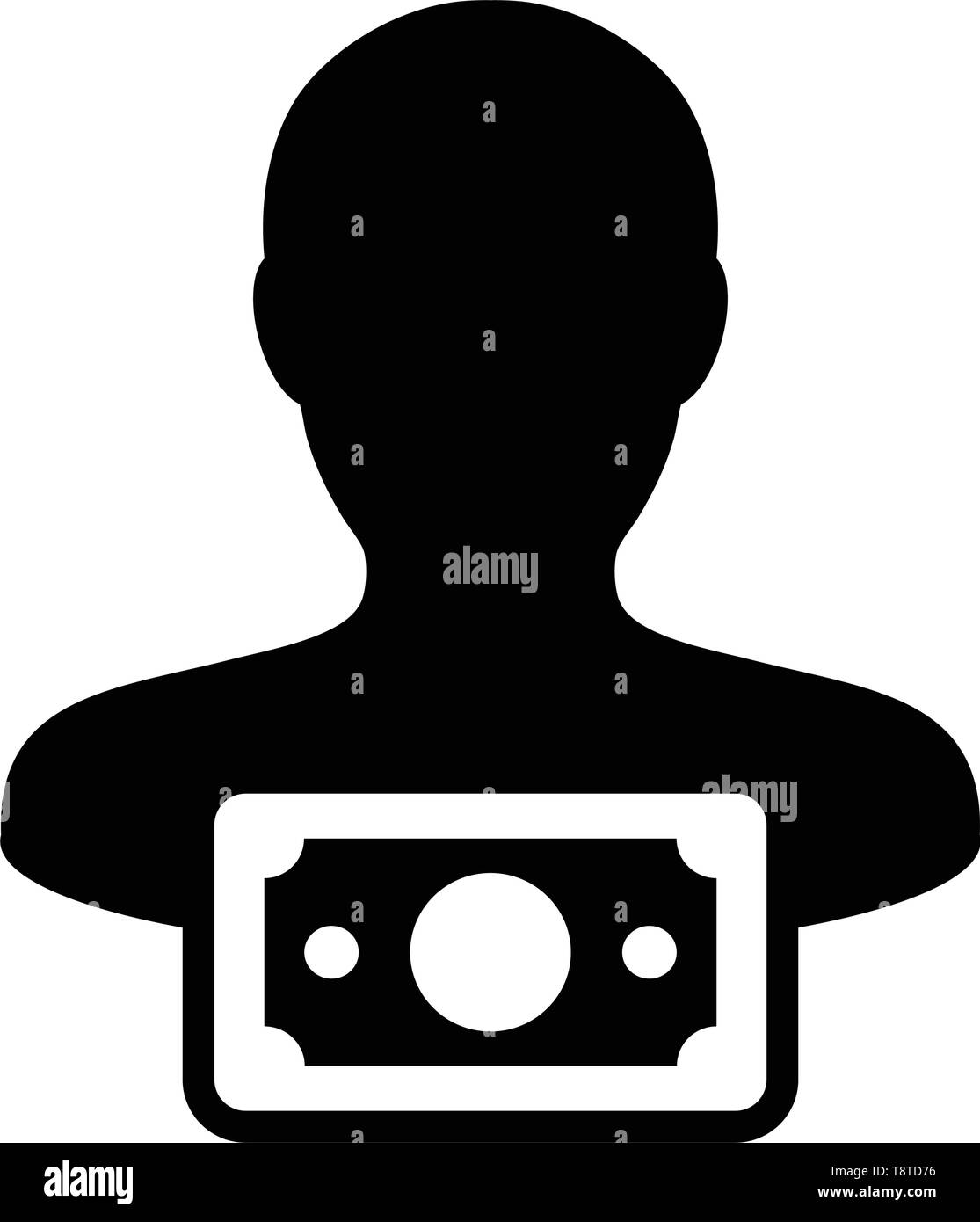 Profit icon vector male user person profile avatar with money symbol in ...