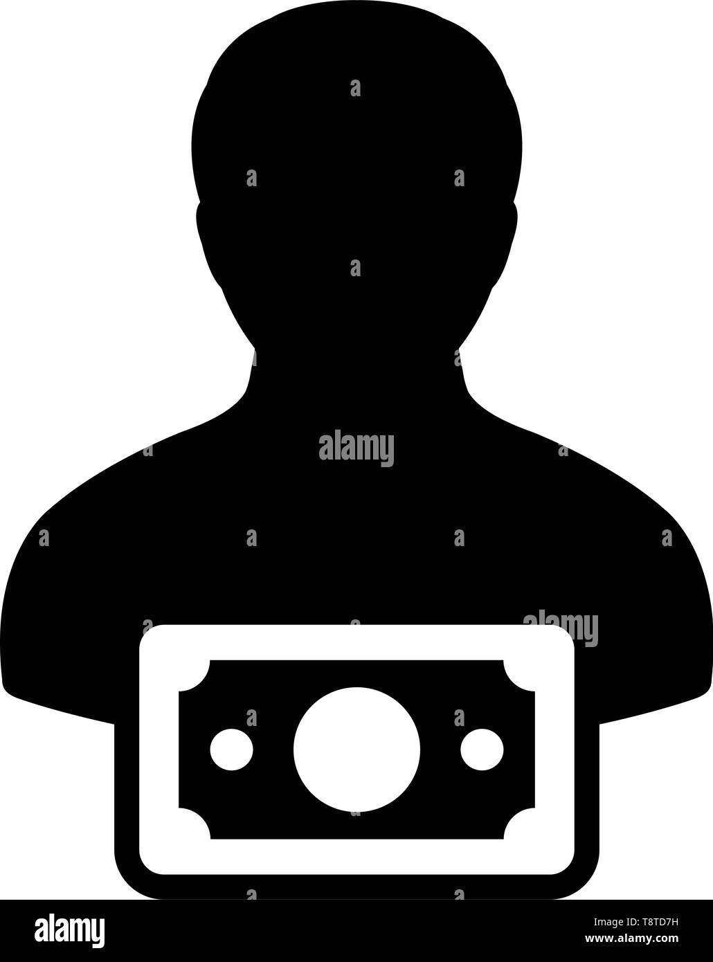 Loan icon vector male user person profile avatar with money symbol in ...