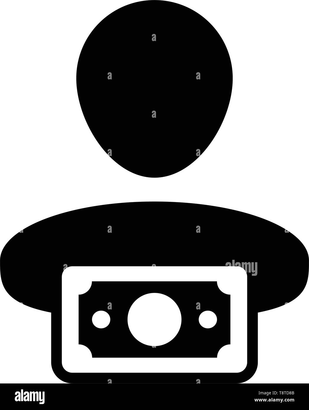 Banking icon vector male user person profile avatar with money symbol ...