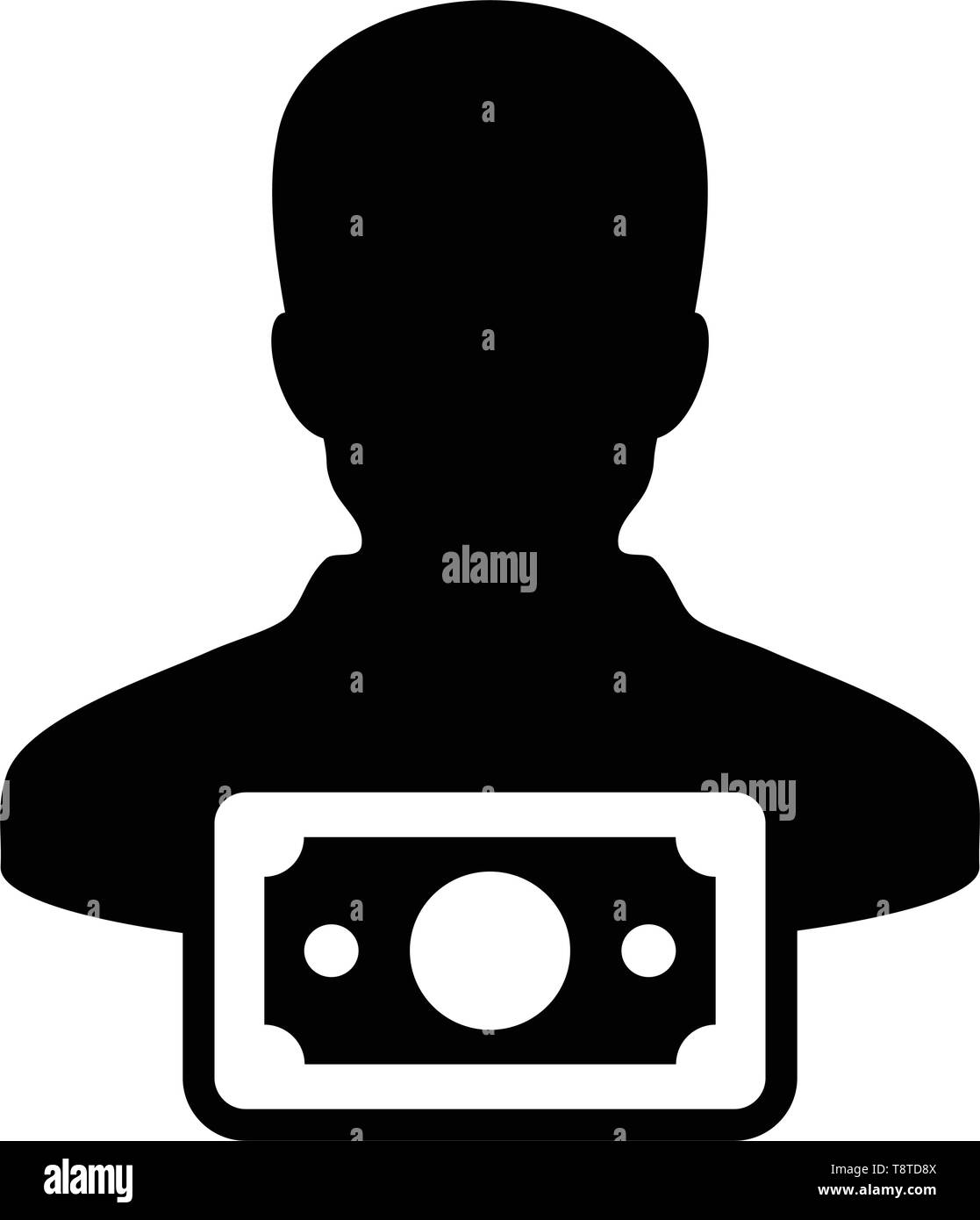 Payment icon vector male user person profile avatar with money symbol ...