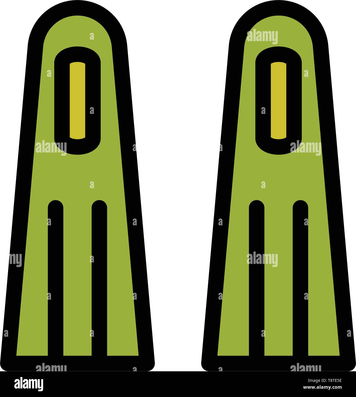 flipper diving Summer vector logo icon or illustration. Editable stroke ...