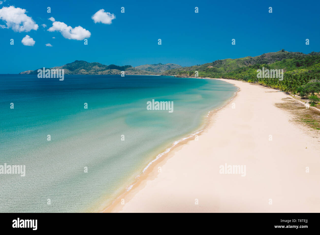 Amazing aerial view of Duli beach on Palawan, Philippines Stock Photo ...