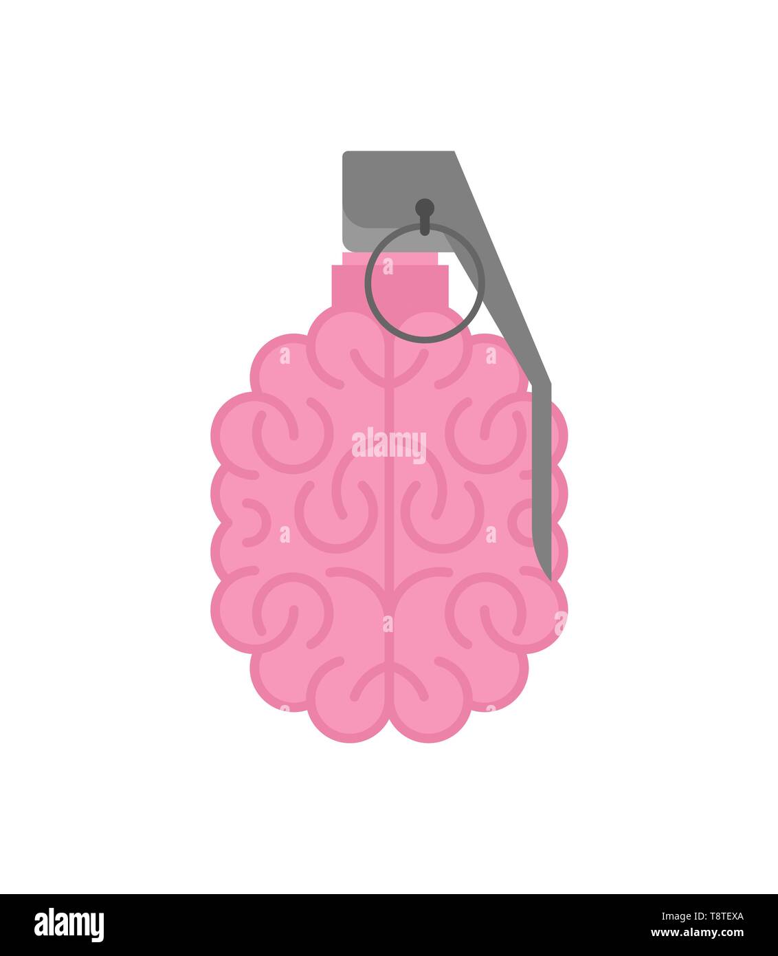 Grenade brain isolated. Brains military ammunition. army bomb cerebrum ...