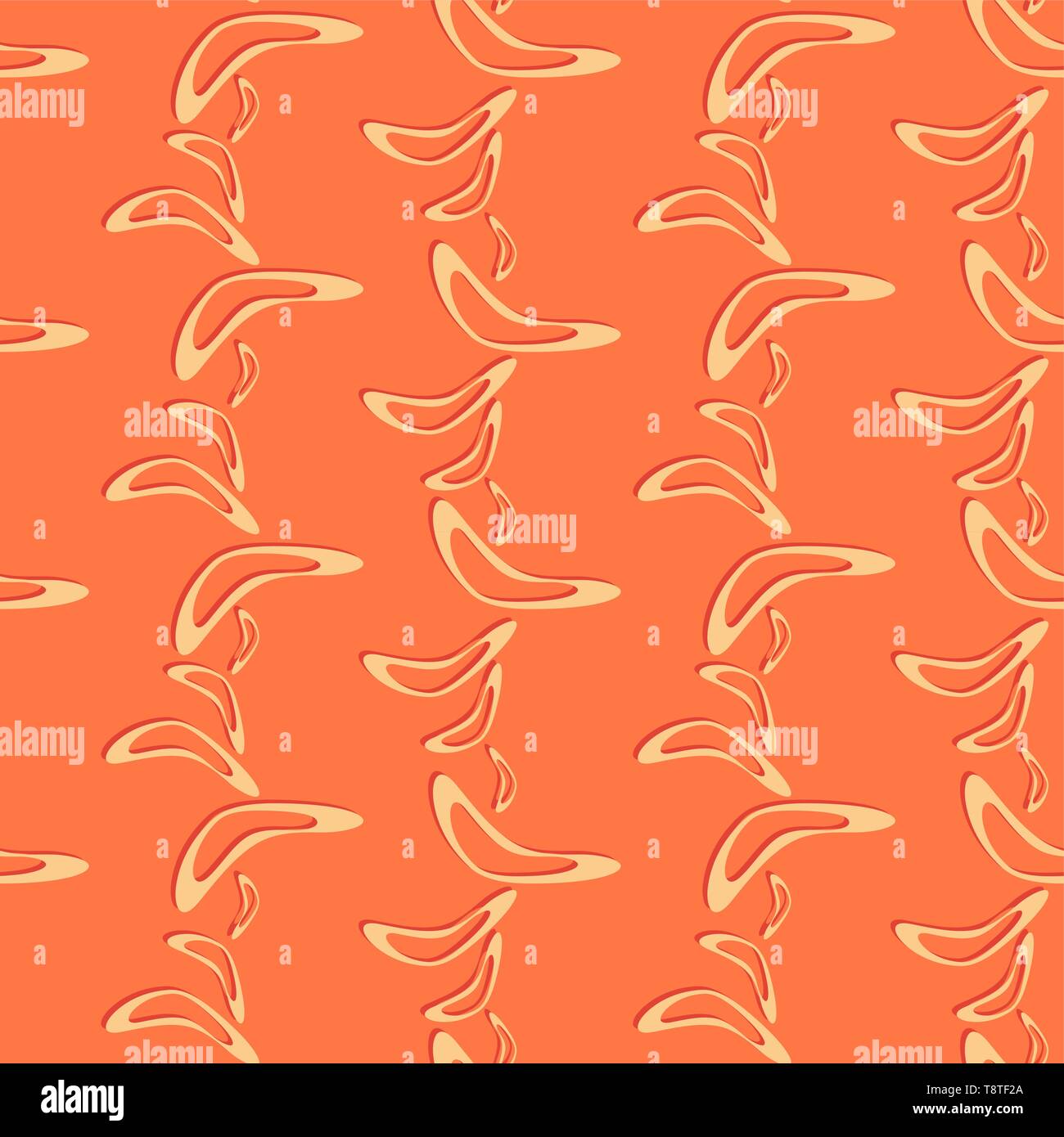 Simple seamless pattern with hand drawn flying boomerangs. Soft design ...