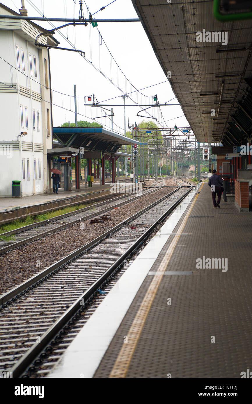 Old railroad station in Northern Italy Stock Photo - Alamy