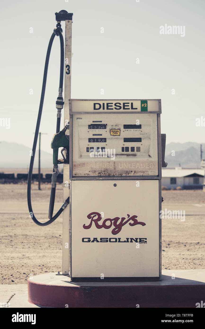 Diesel gas pump of Roy's Café gas station Stock Photo - Alamy