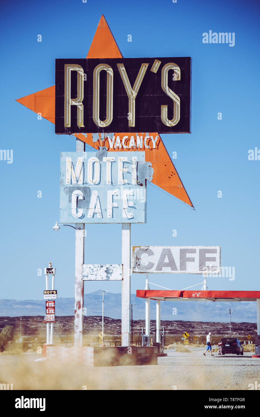 Roy's Cafe, motel and gas station, located in Amboy, California, on ...