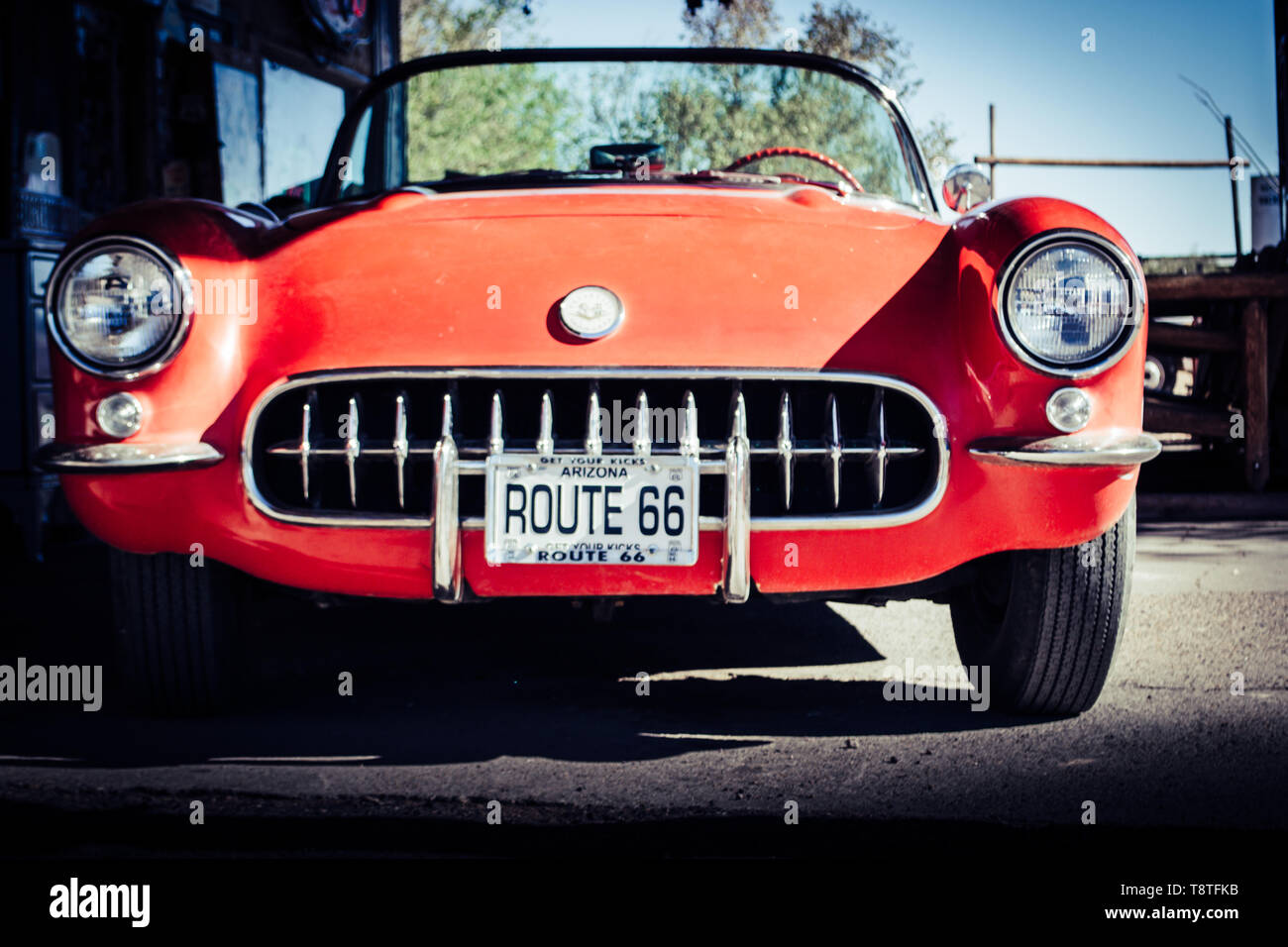exterior of Chevrolet Corvette C1 50's edition, convertible, steering ...