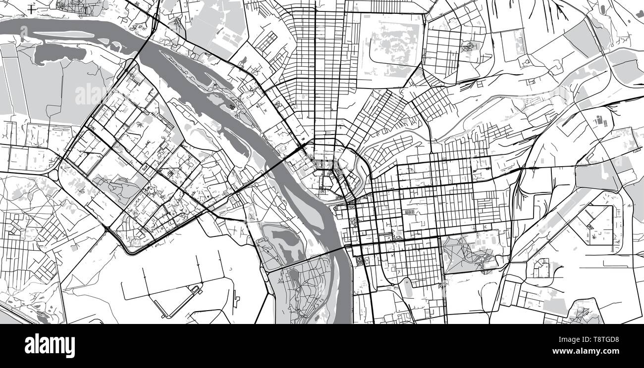 Urban vector city map of Omsk, Russia Stock Vector Image & Art - Alamy