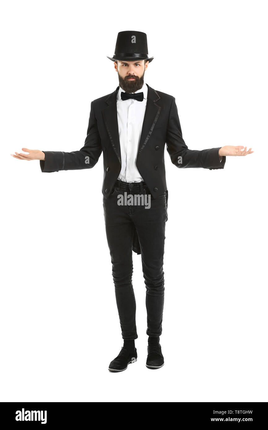 Magician hands, white background Cut Out Stock Images & Pictures - Alamy
