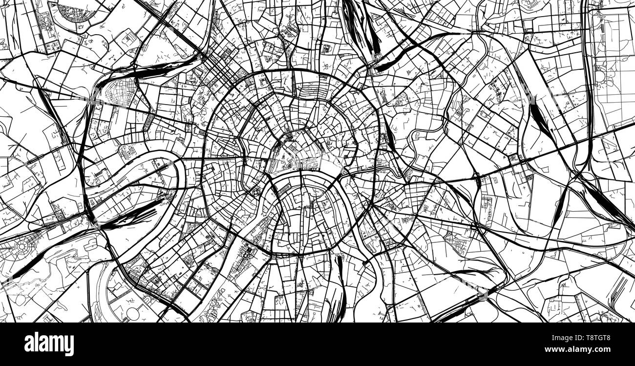 Urban vector city map of Moscow, Russia Stock Vector Image & Art - Alamy