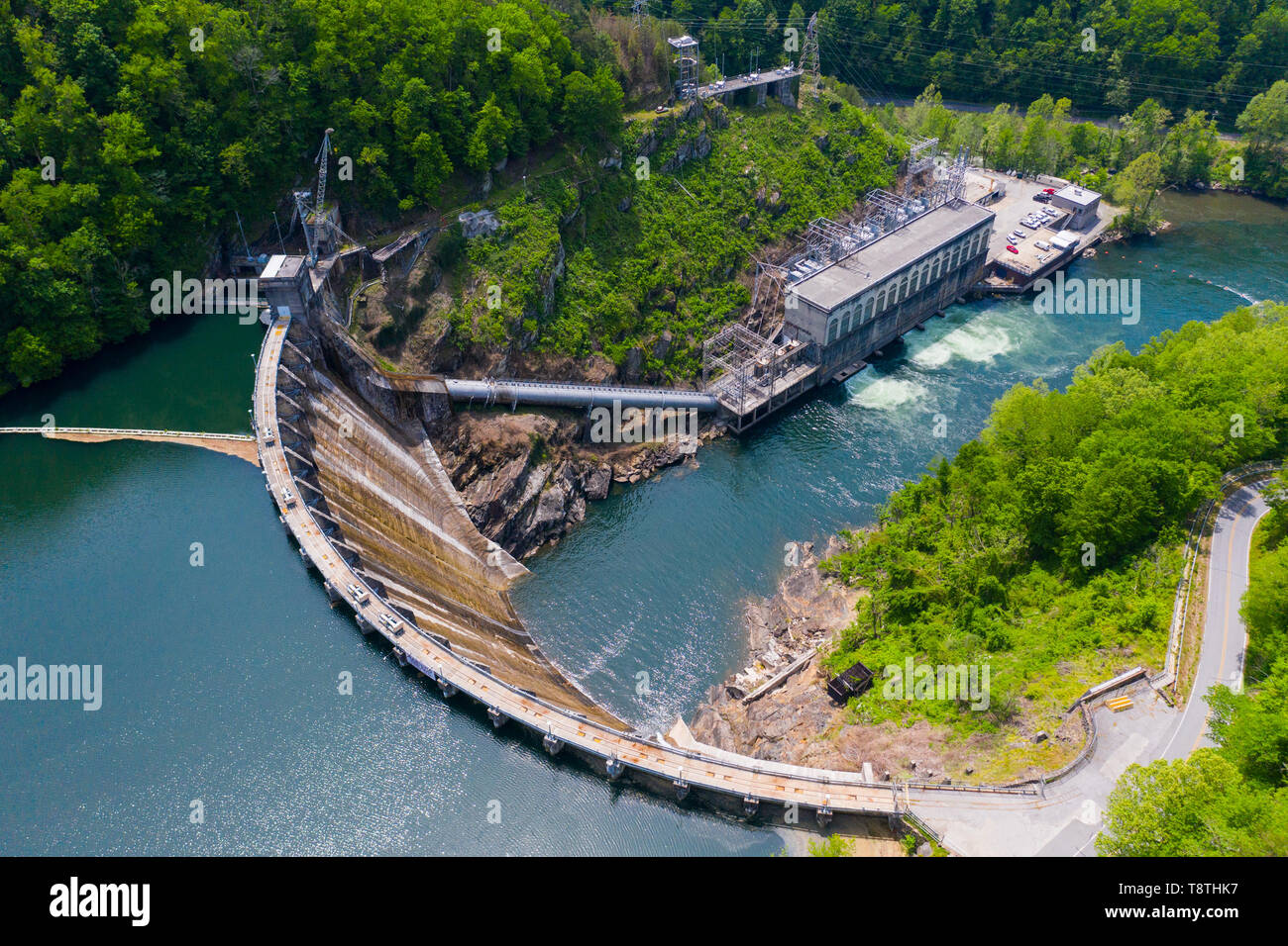 Aerial View of power generating dam Stock Photo - Alamy