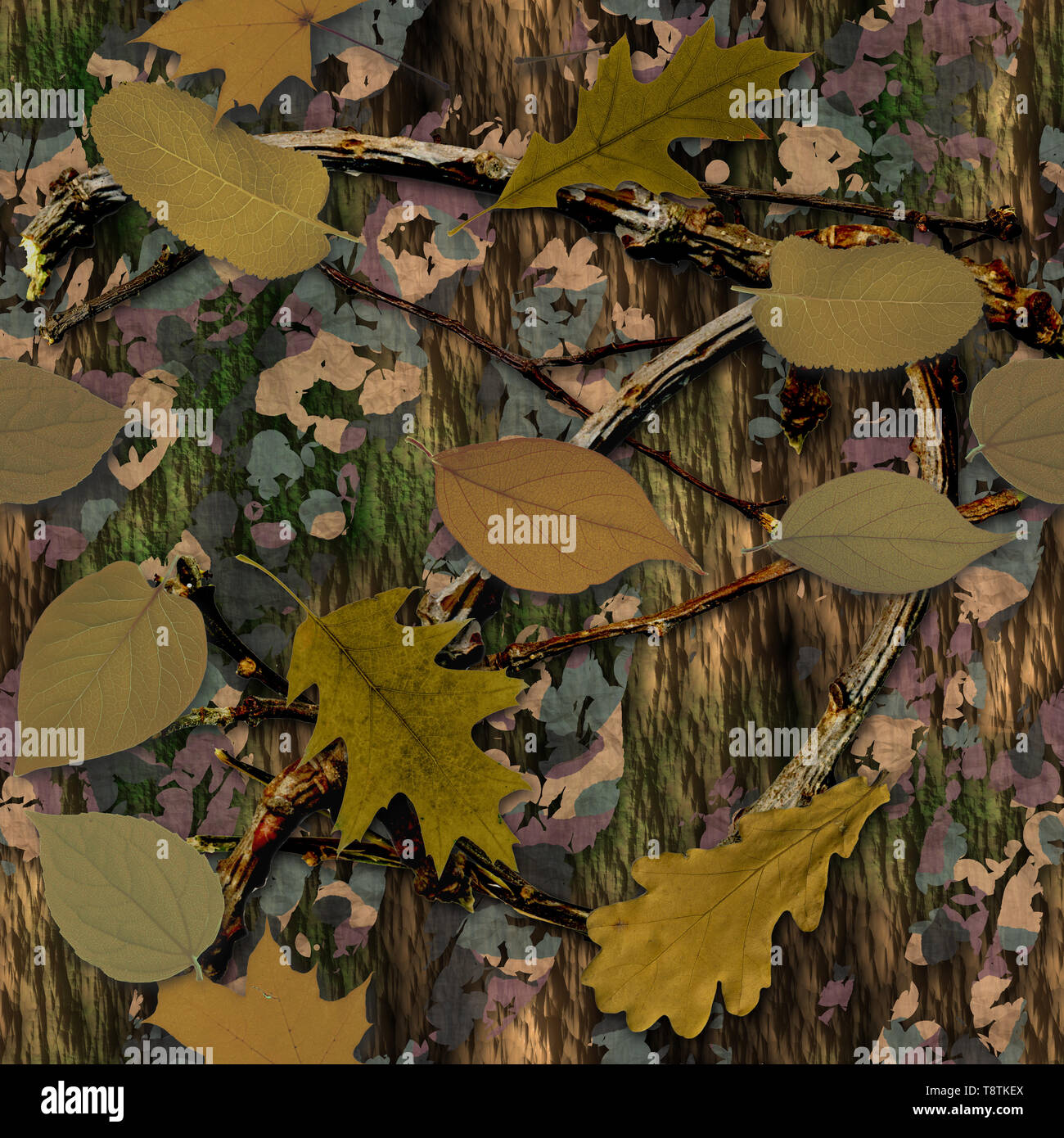 Common Woodland Tan Natural Camouflage Seamless Texture Tile Stock ...