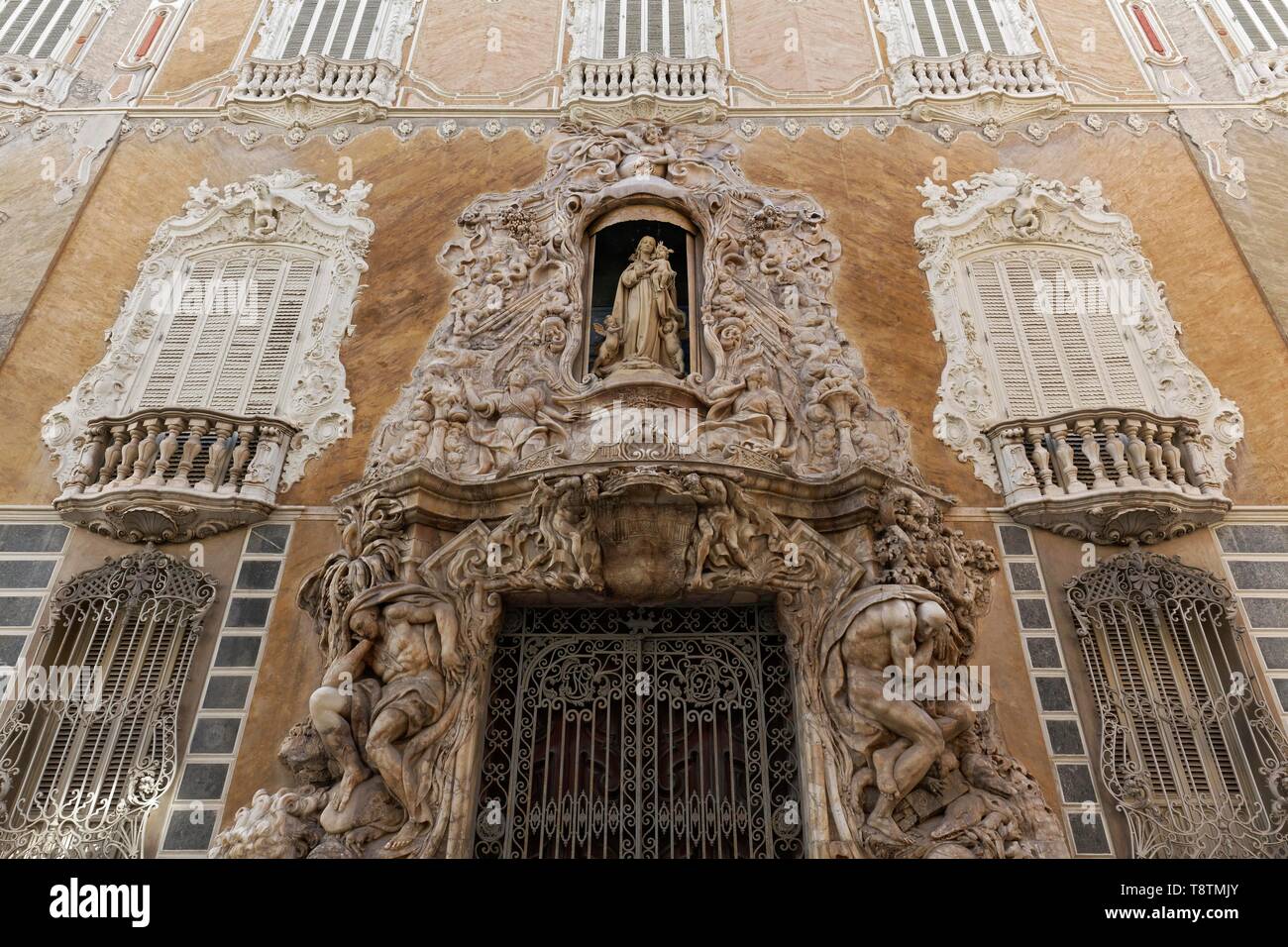 Rococo facade, historical palace Palau del Marques de Dosaigues, Ciutat ...