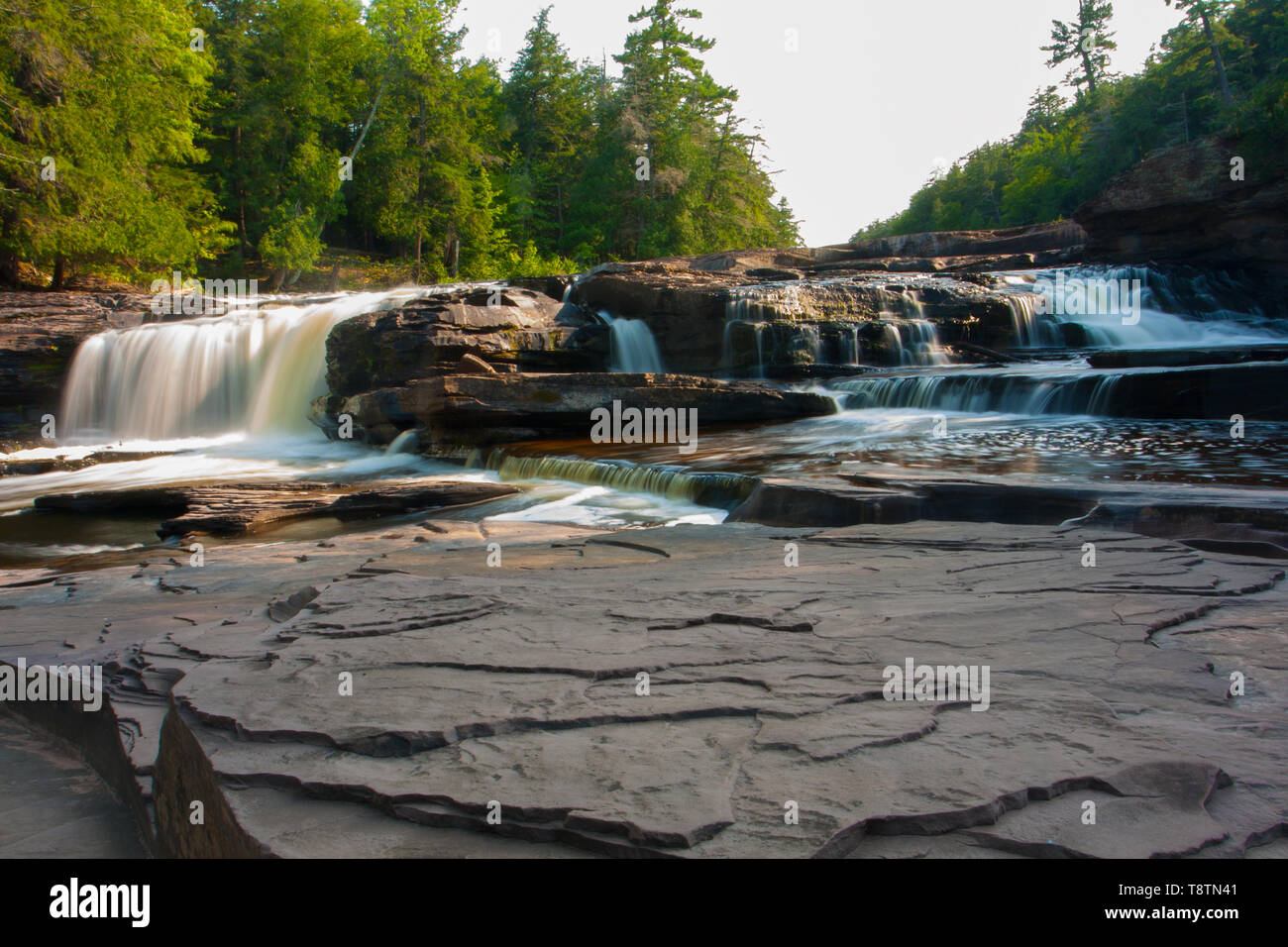 Manido Falls, Porcupine Mountains Wilderness State Park, Michigan Stock ...
