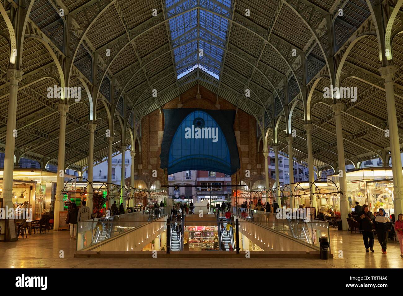 Historic market hall with restaurants and shops, Mercat de Colon ...