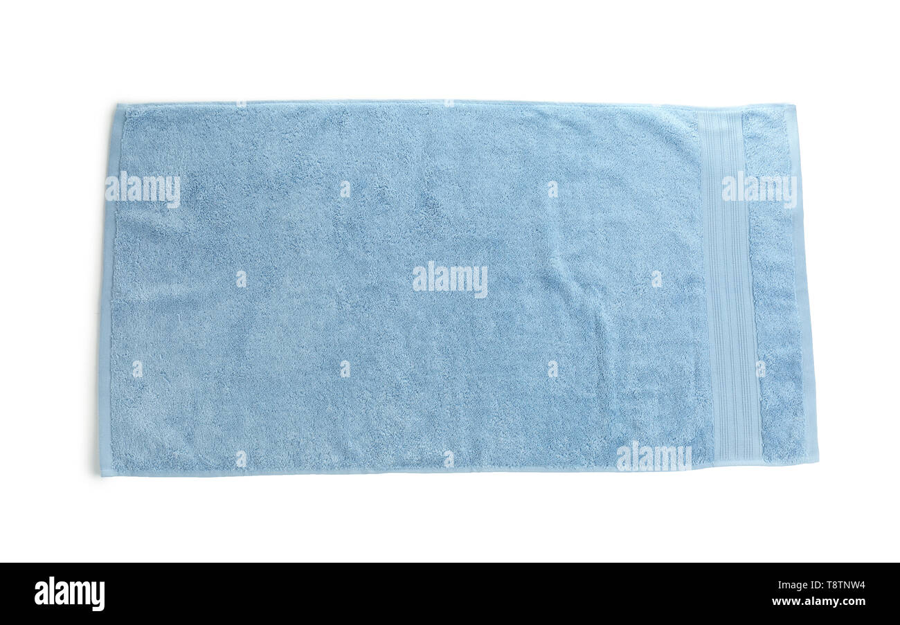 Clean soft towel on white background Stock Photo - Alamy