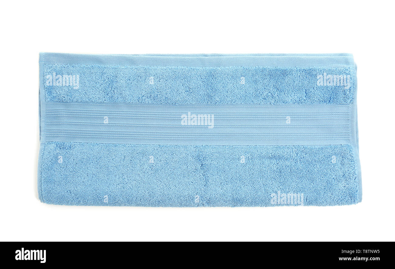 Clean soft towel on white background Stock Photo - Alamy