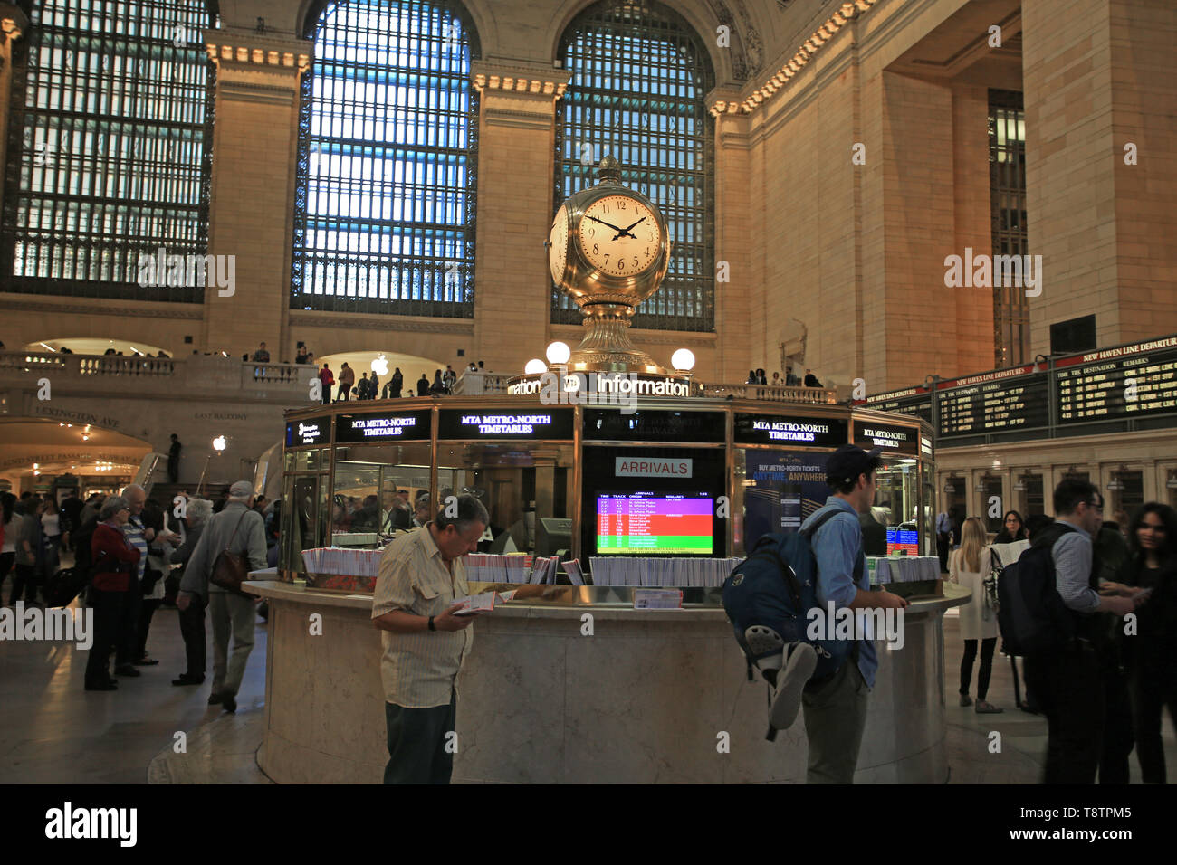 Grand Central Terminal Clock and busy passenger walk in New York Stock ...