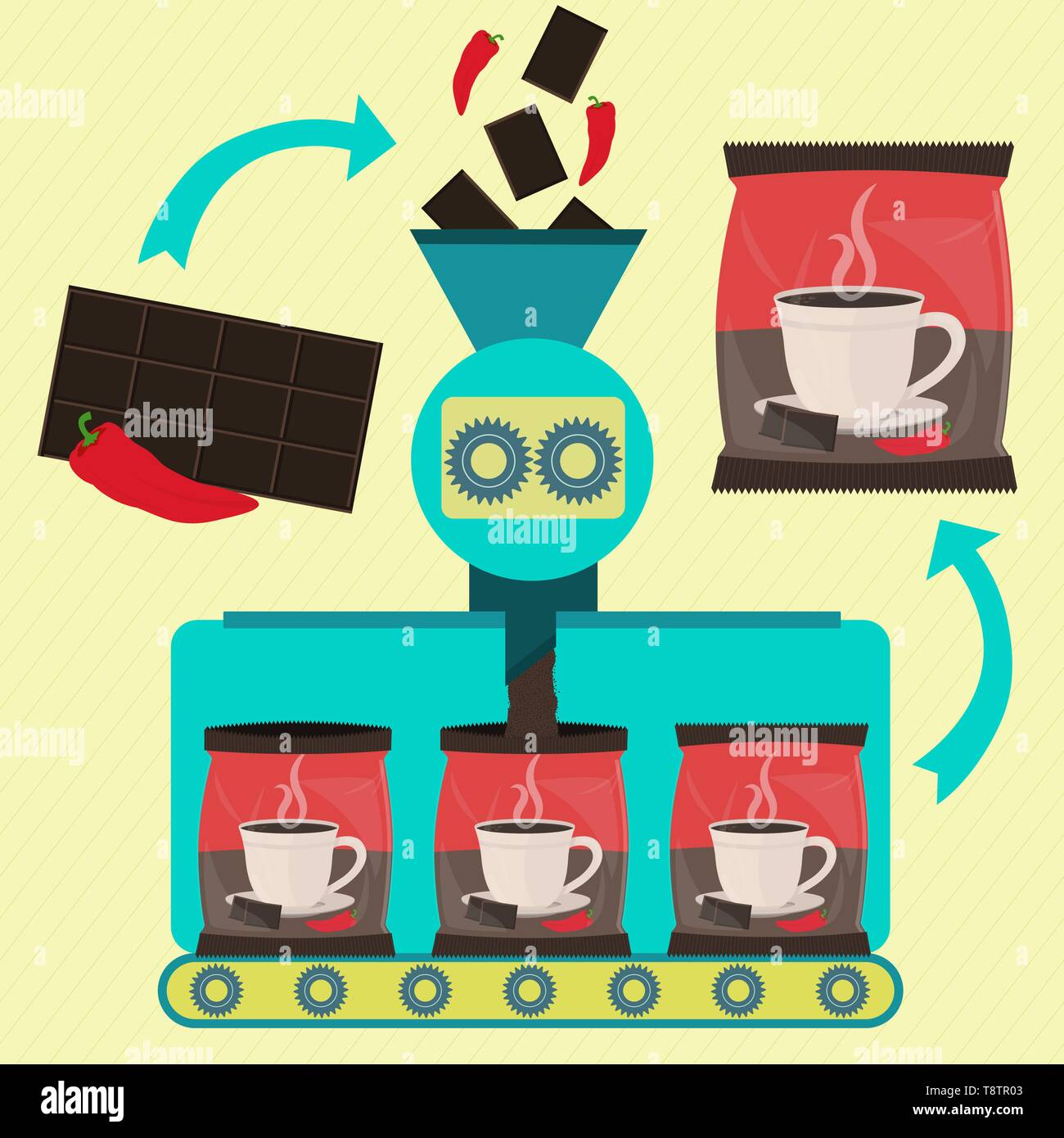 Chocolate bar production line Stock Vector Images - Alamy