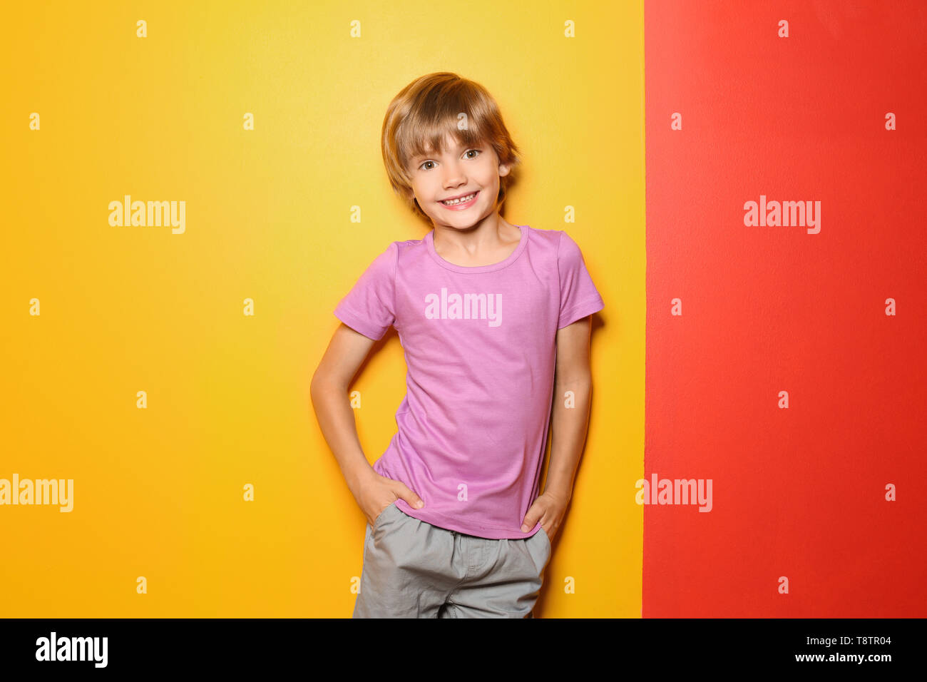 Boy in purple t shirt hi-res stock photography and images - Alamy