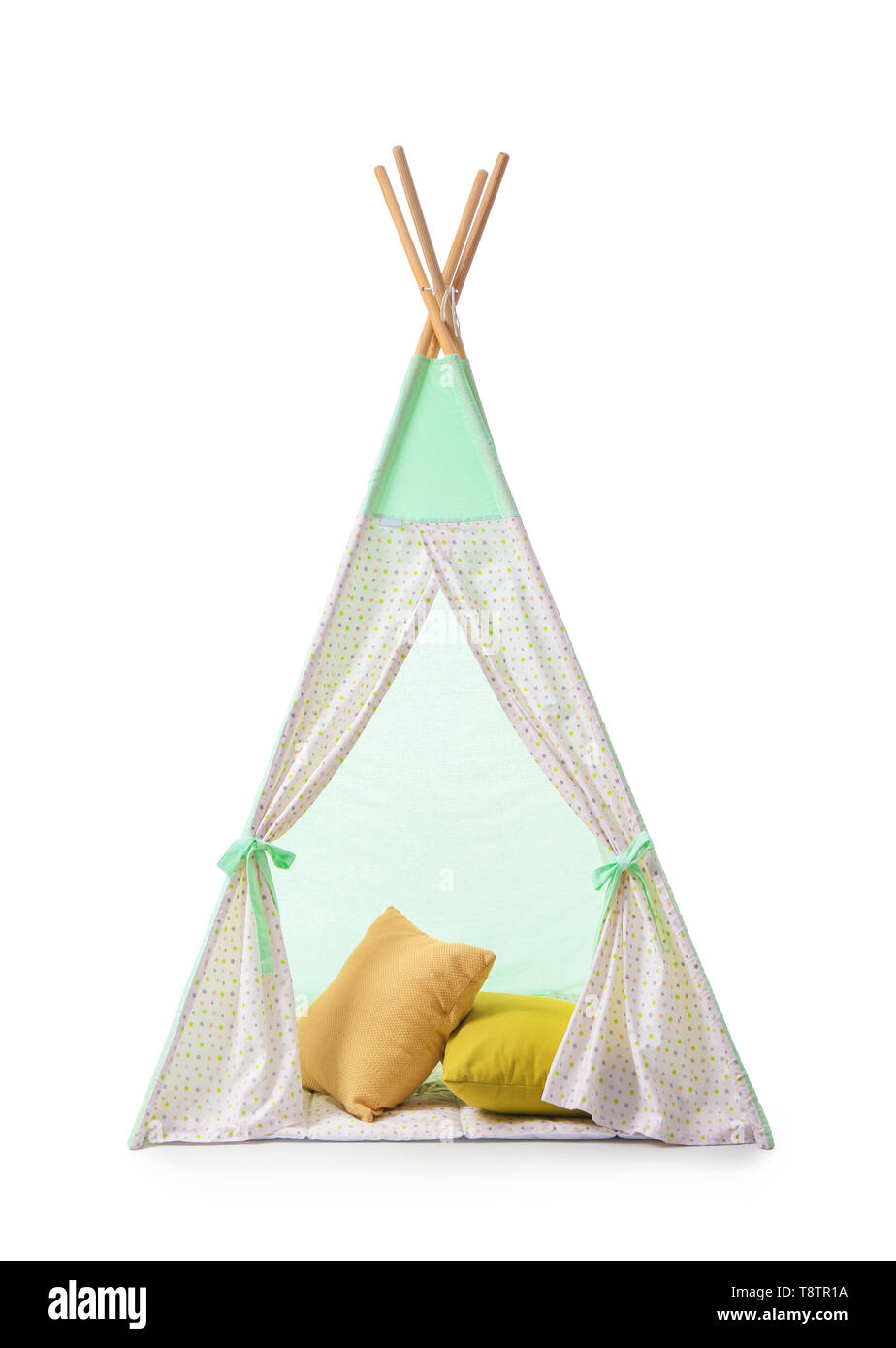 Cozy play tent for kids on white background Stock Photo - Alamy