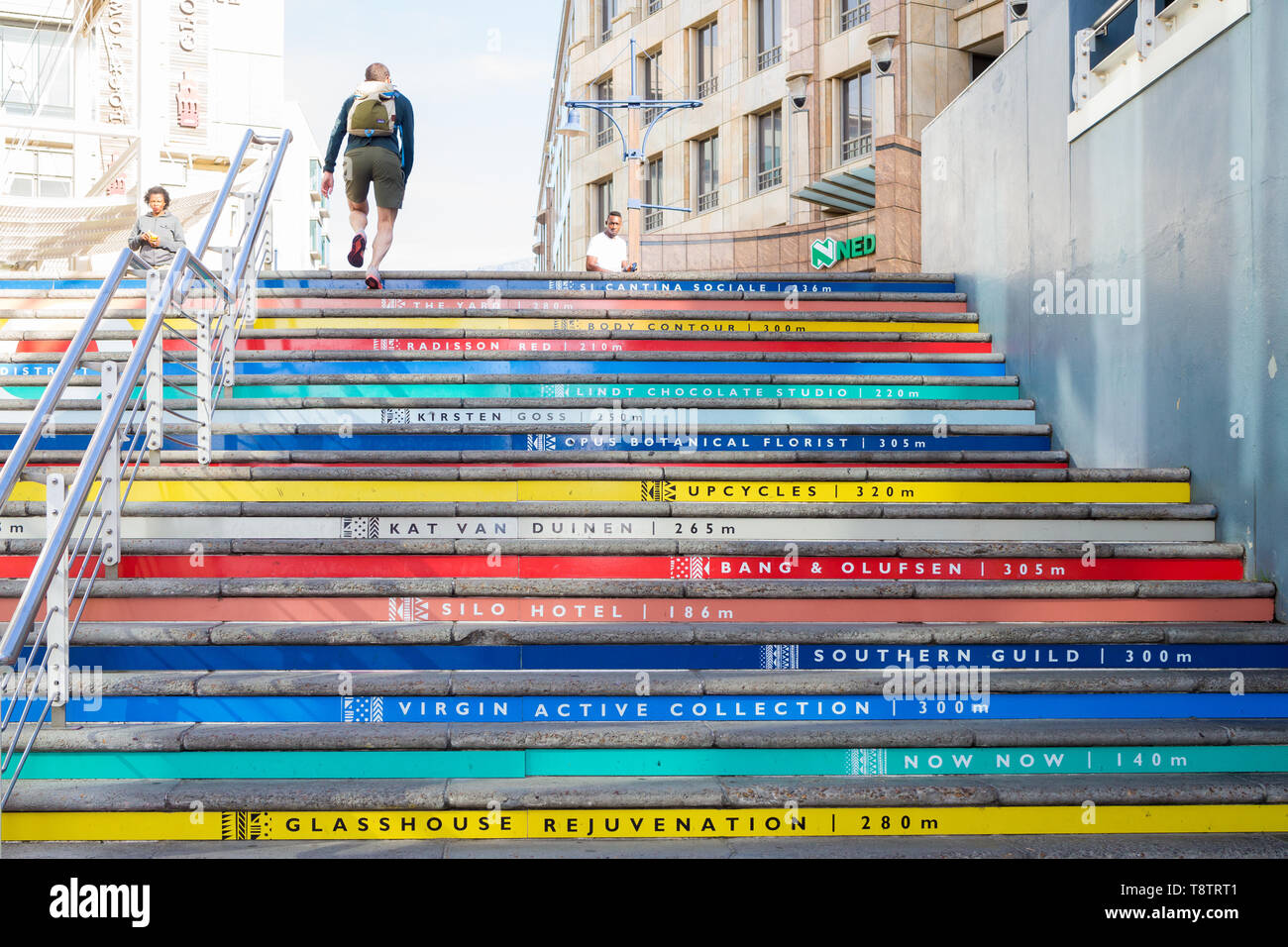coloured steps or staircase at the Clock Tower area of the V&A ...