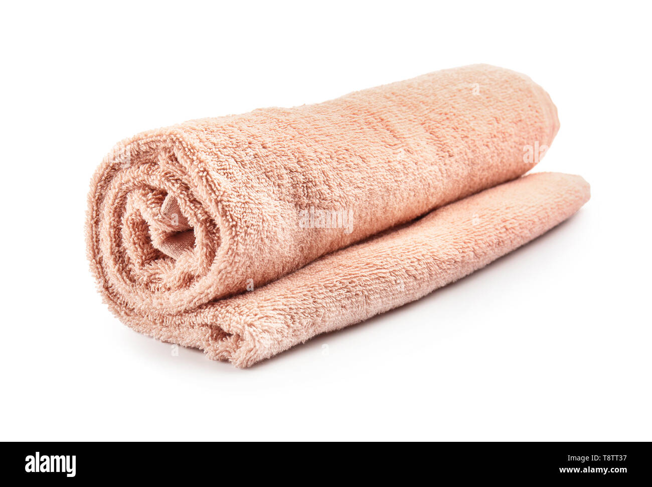 Clean soft towel on white background Stock Photo - Alamy