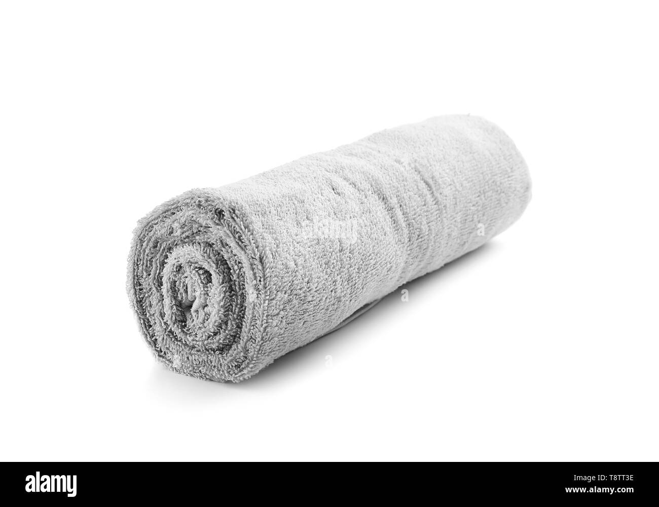 Clean soft towel on white background Stock Photo - Alamy