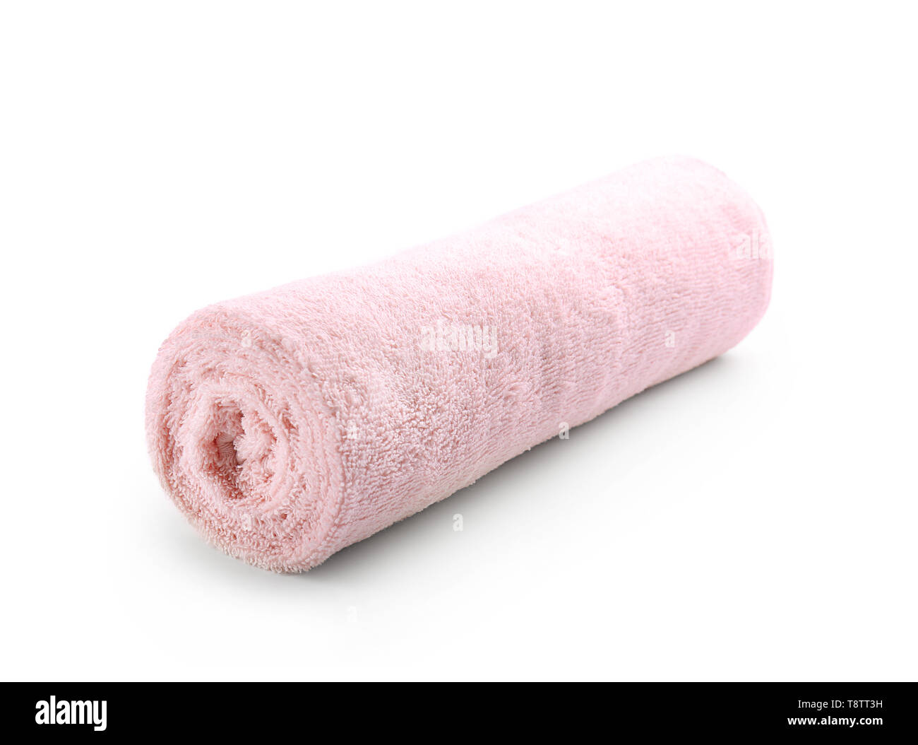 Clean soft towel on white background Stock Photo - Alamy