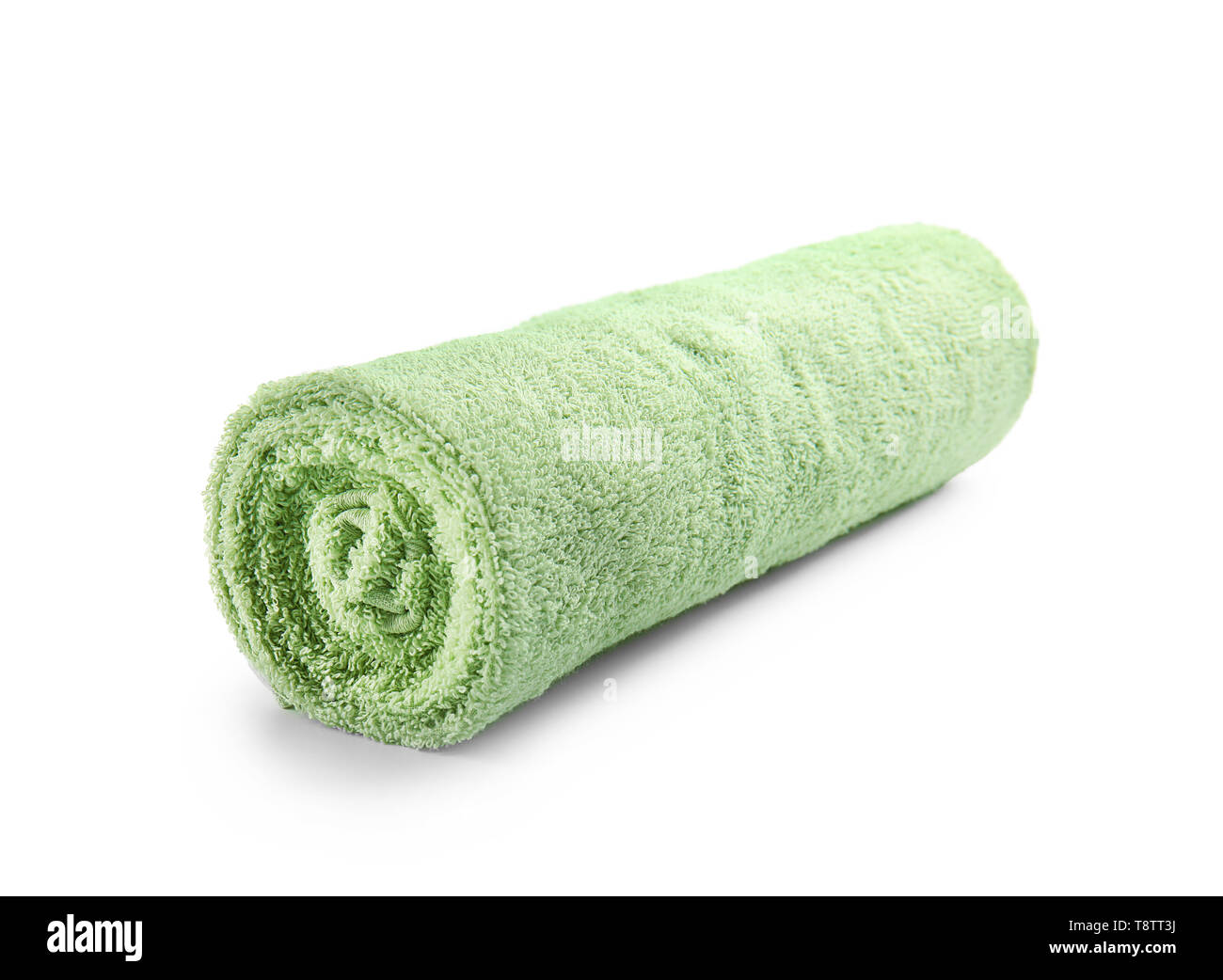 Clean soft towel on white background Stock Photo - Alamy