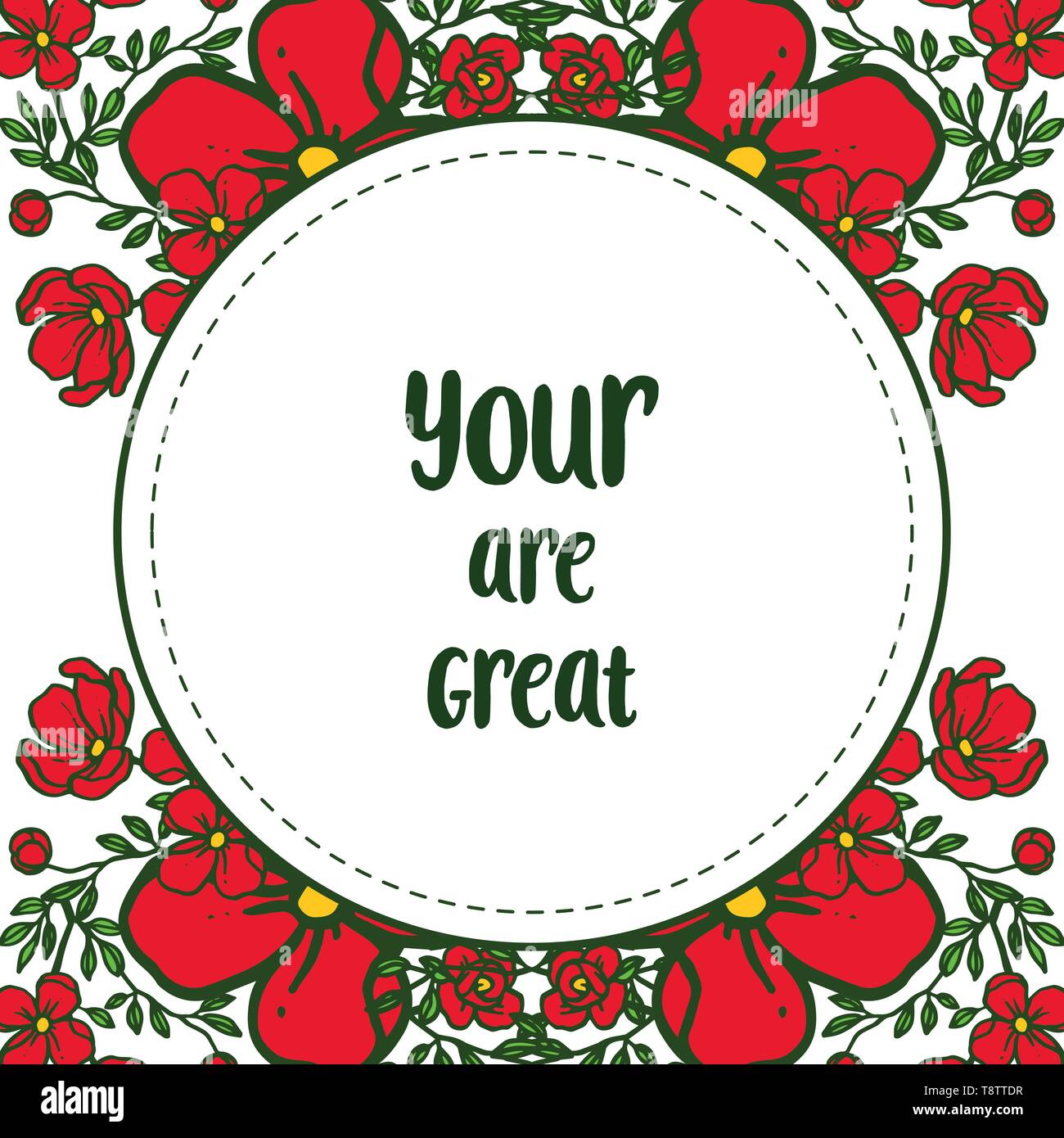 Vector illustration decorative your are great with texture of red ...