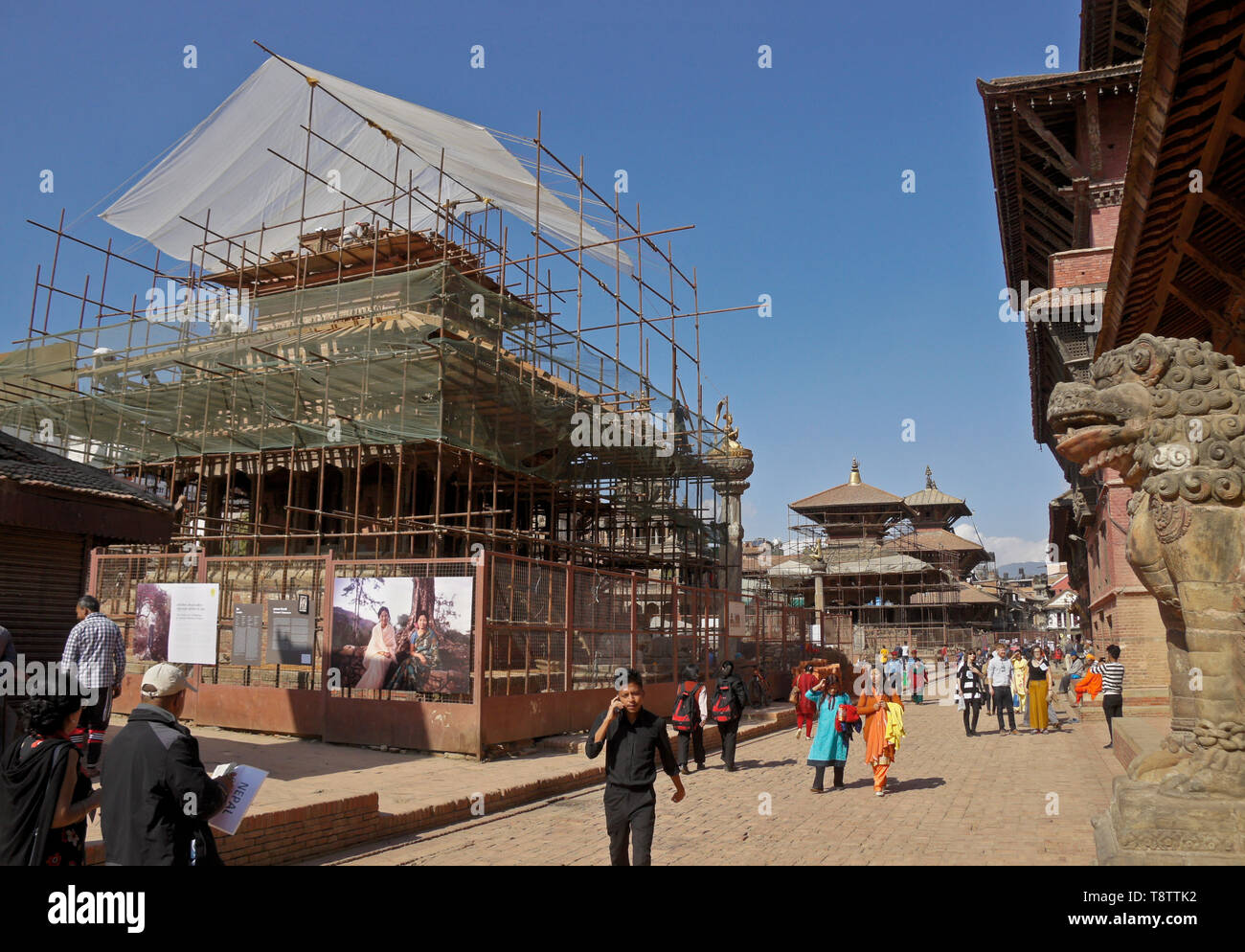 Royal Palace (on right) and restoration of Hari Shankar Mandir and ...