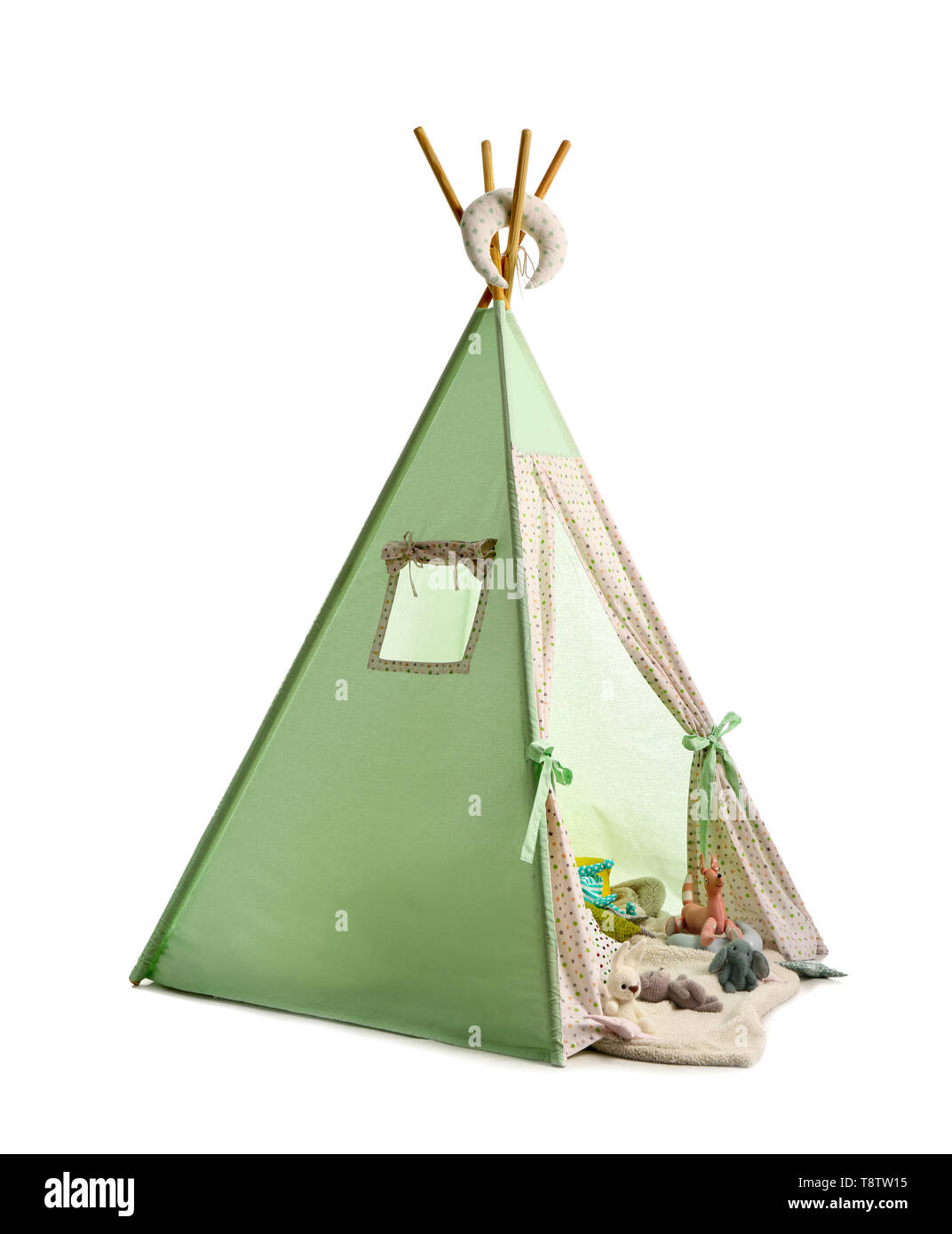 Cozy play tent for kids on white background Stock Photo - Alamy