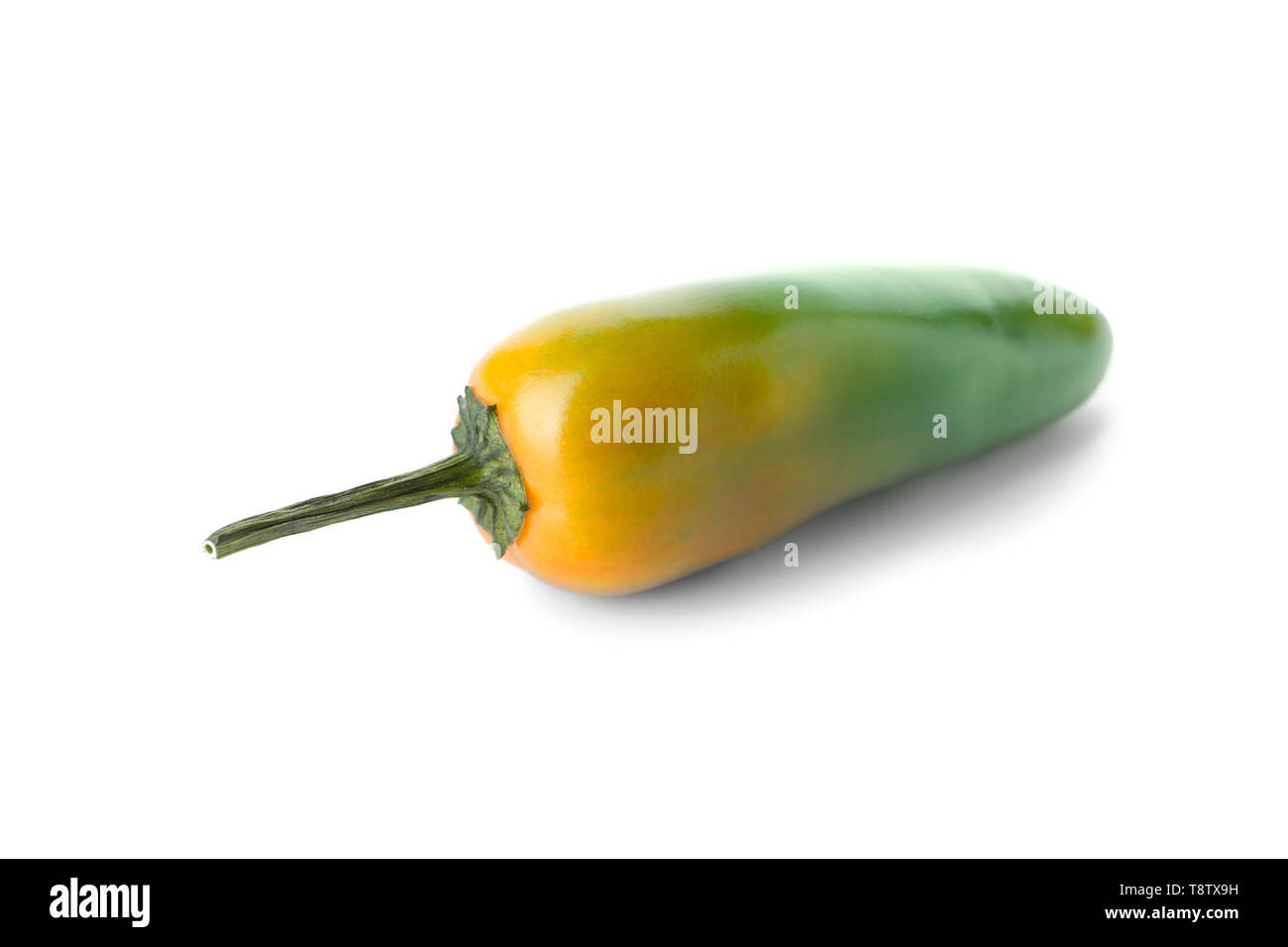 Fresh green pepper on white background Stock Photo - Alamy