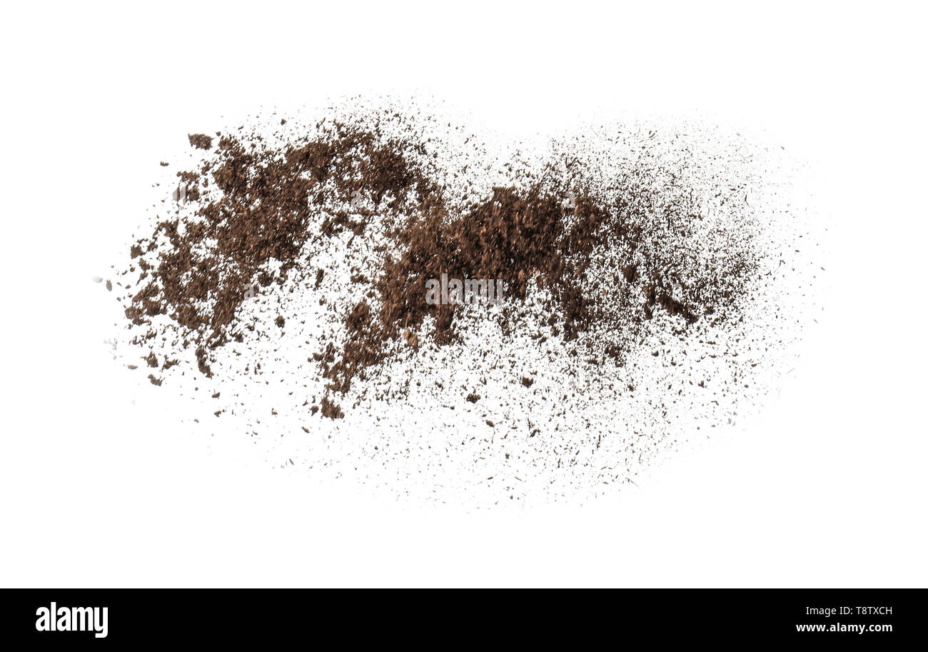 Soil on white background Stock Photo - Alamy