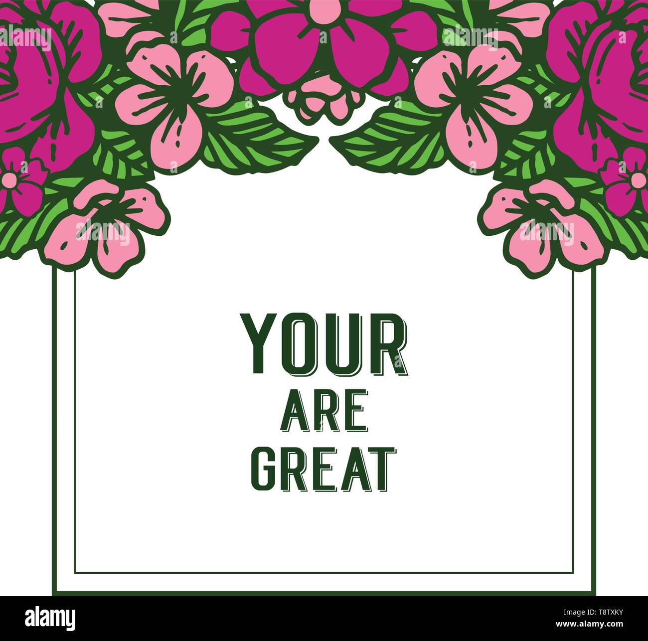 Vector illustration lettering your are great with ornate colorful ...