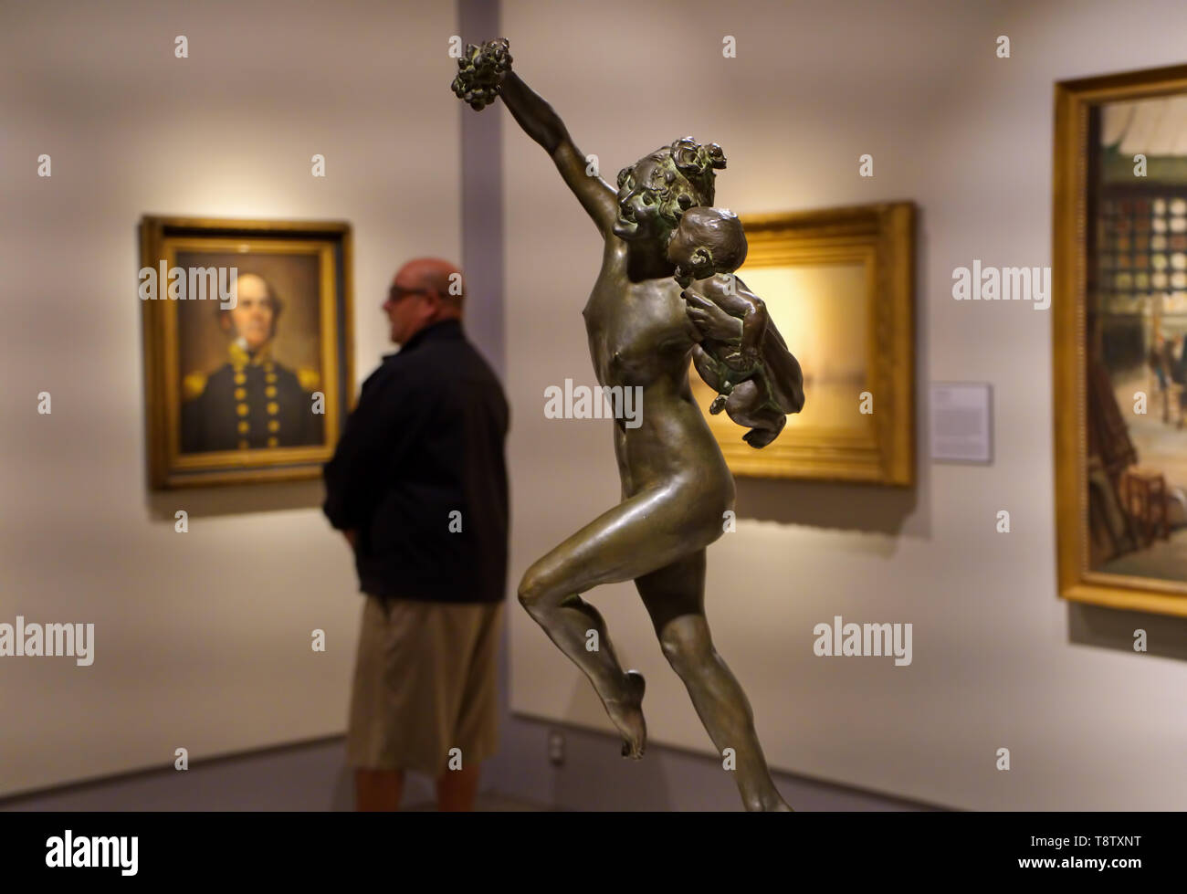 Storrs, CT USA. Oct 2018. Visitors admiring the many works of art at ...