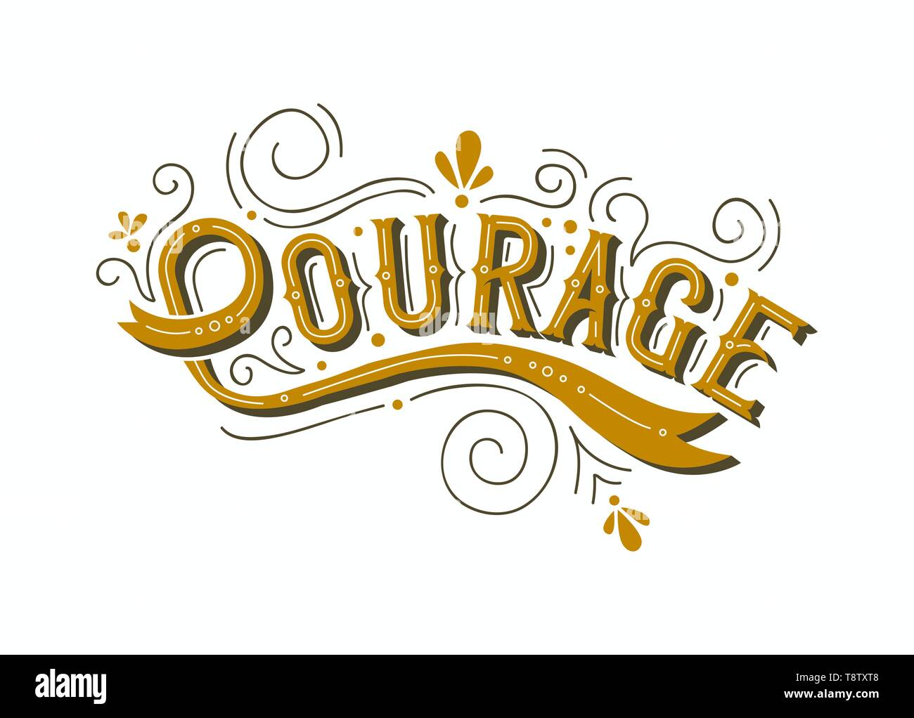 Courage Lettering Quote Illustration For Career Confidence Lifestyle