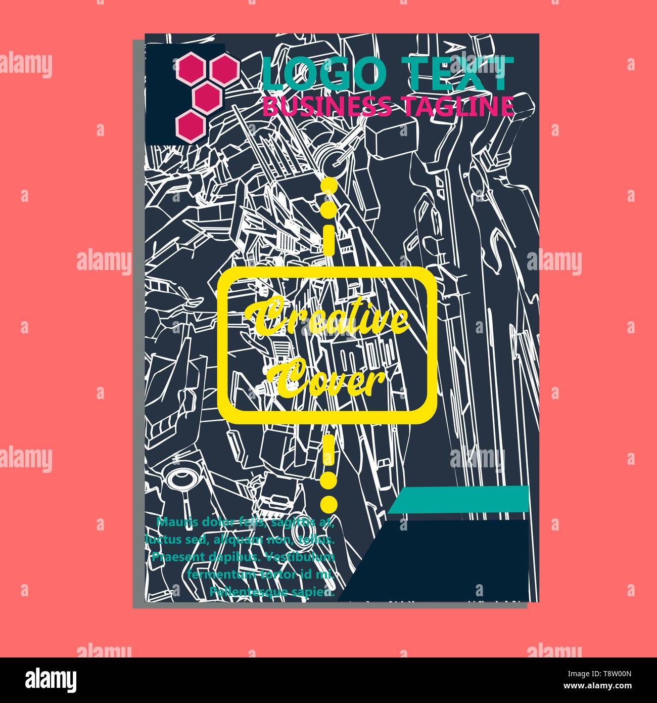 Vector illustration. robot sacred geometry. robot mock-up isolated ...