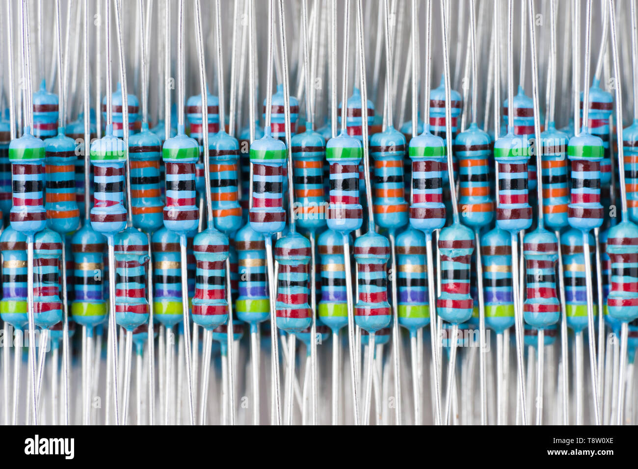 Resistor DC voltage on the white background macro Stock Photo - Alamy