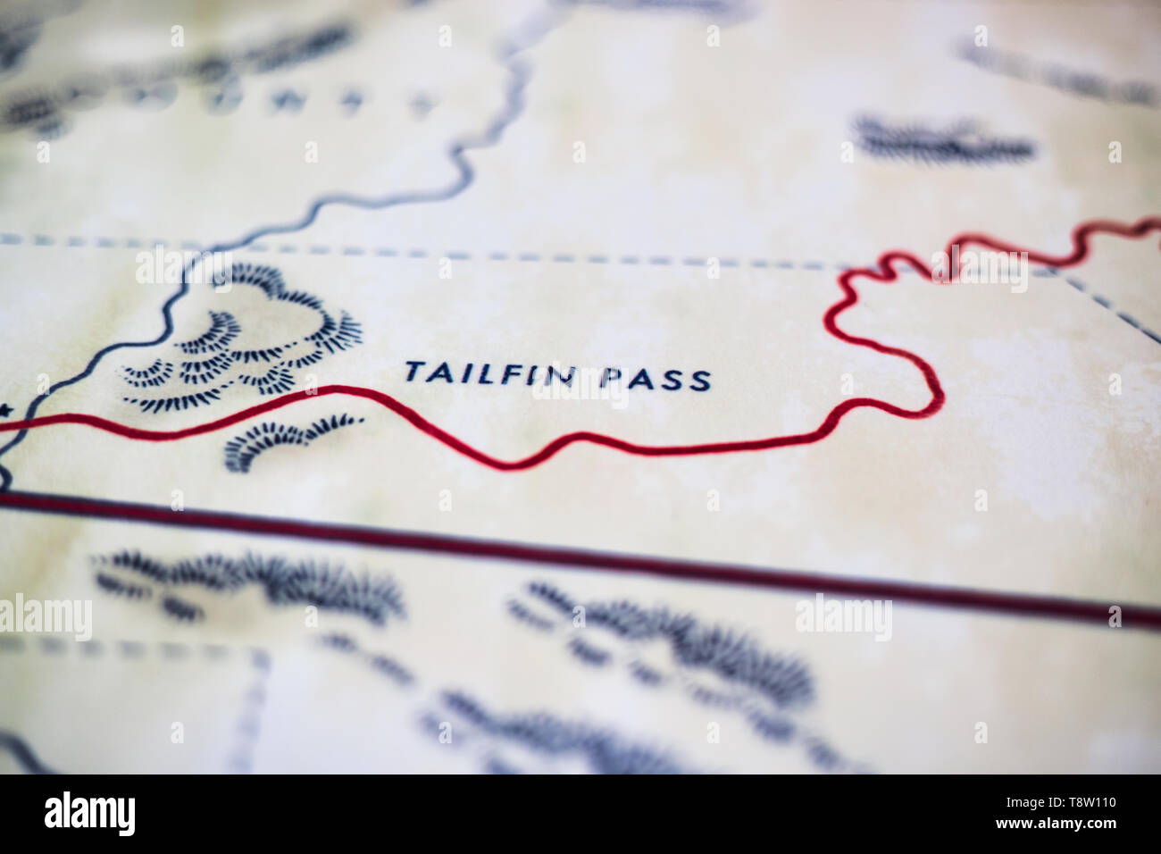 Close up of a topographical road map in Disney's Cars Universe ...